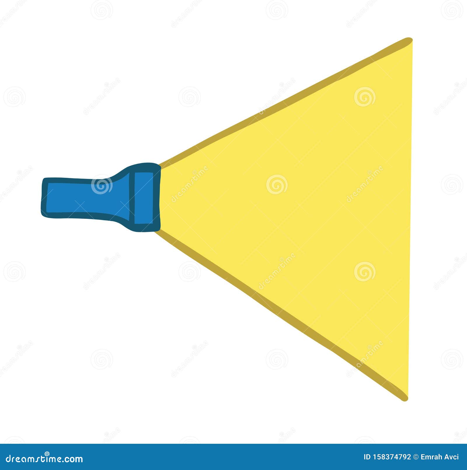 Vector Illustration Flashlight. Hand Drawn Stock Vector - Illustration ...