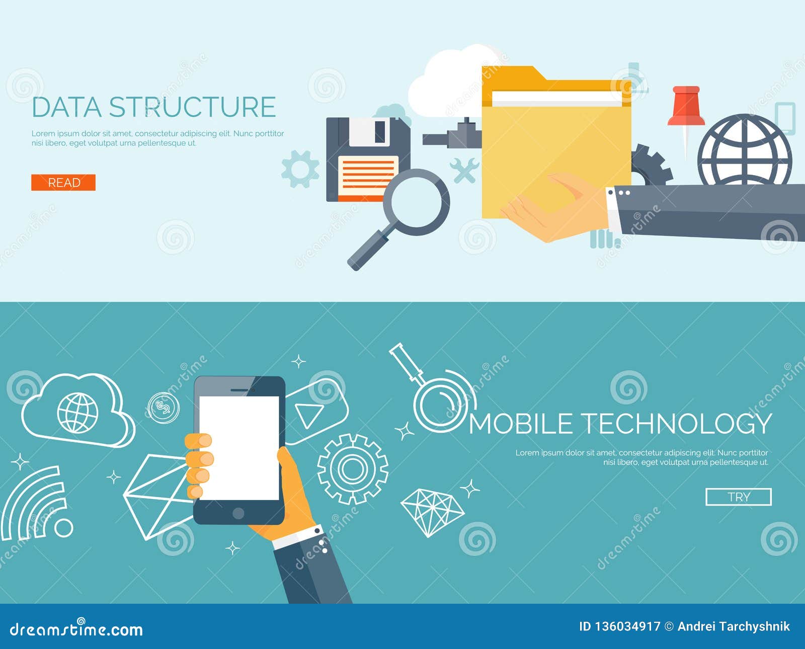 Vector Illustration. Flat Background. Computing Cloud Technology. Data Migration. Stock Vector ...