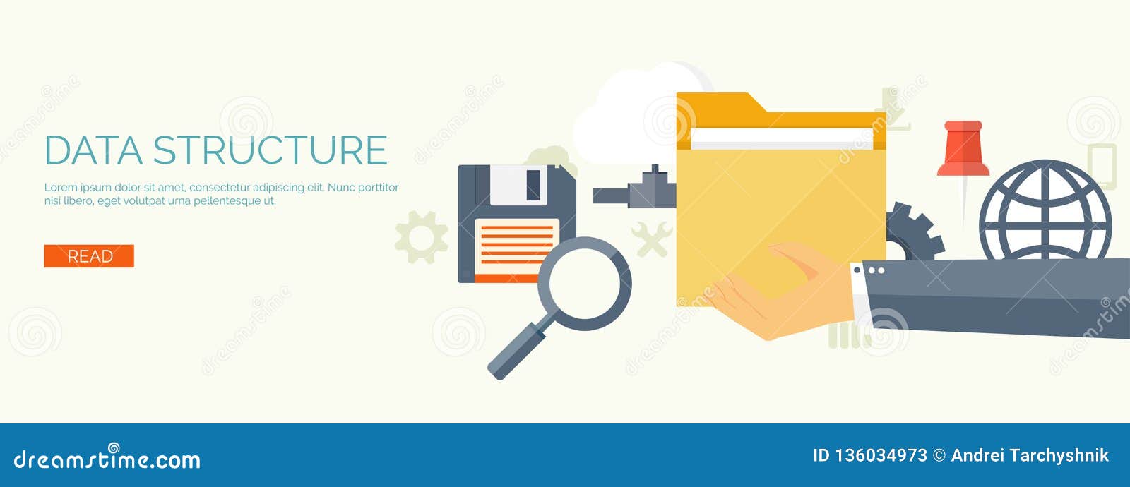 Vector Illustration. Flat Background. Computing Cloud Technology. Data ...