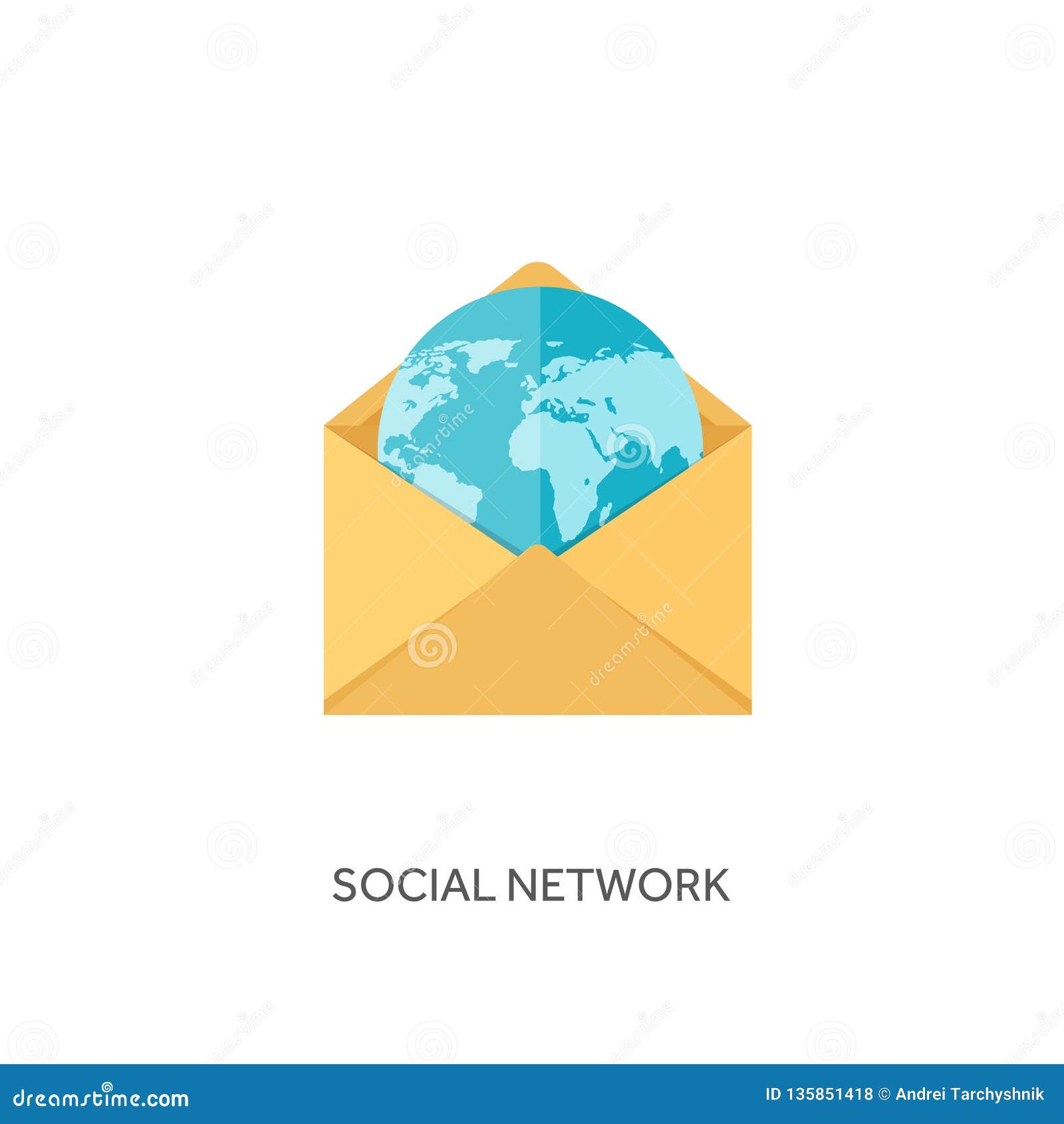 Vector Illustration. Flat Background with Letter. Emailing Concept ... Vector Illustration. Flat Background with Letter. Emailing Concept ...