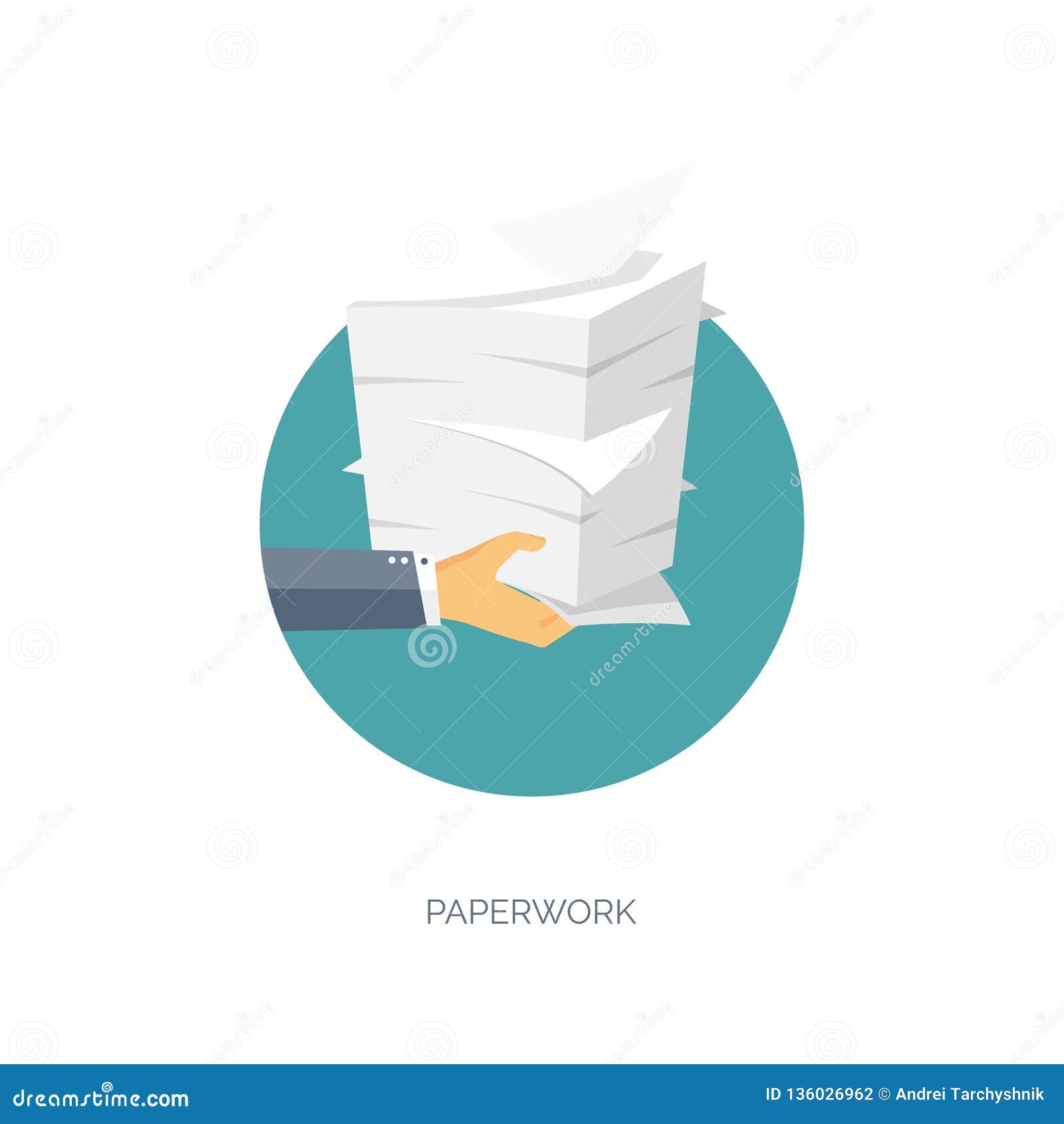 Paperwork And Office Routine Concept. Businessman Office Employee Male ...