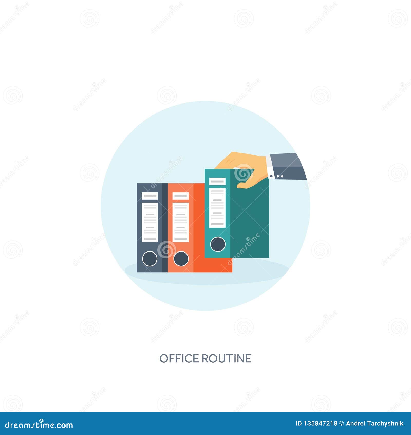 Vector Illustration. Flat Background Paperwork Office Routine Documents ...