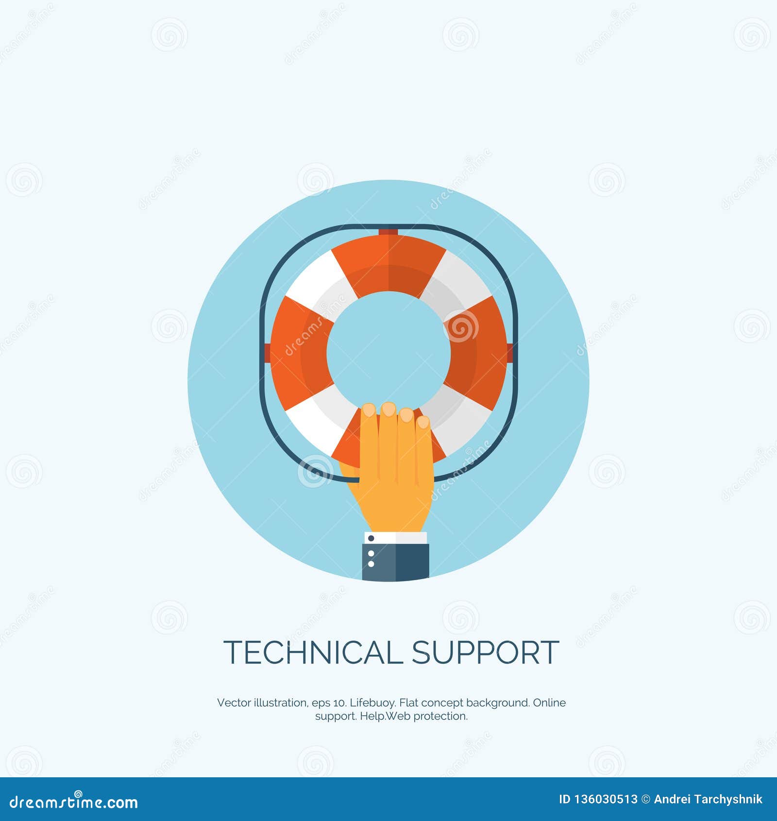 Vector Illustration. Flat Background. Technical Support Concept. Online ...