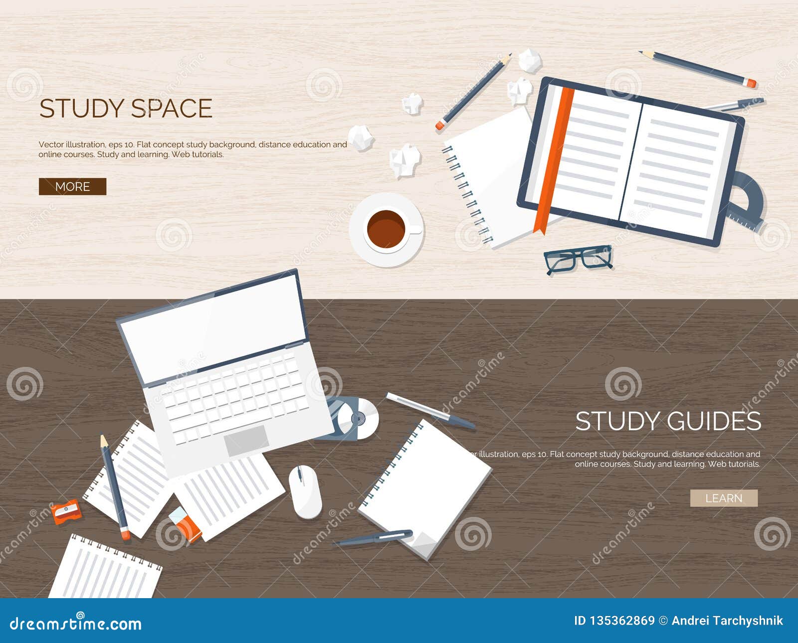 Vector Illustration. Flat Backgrounds Set. Distance Education,learning ...