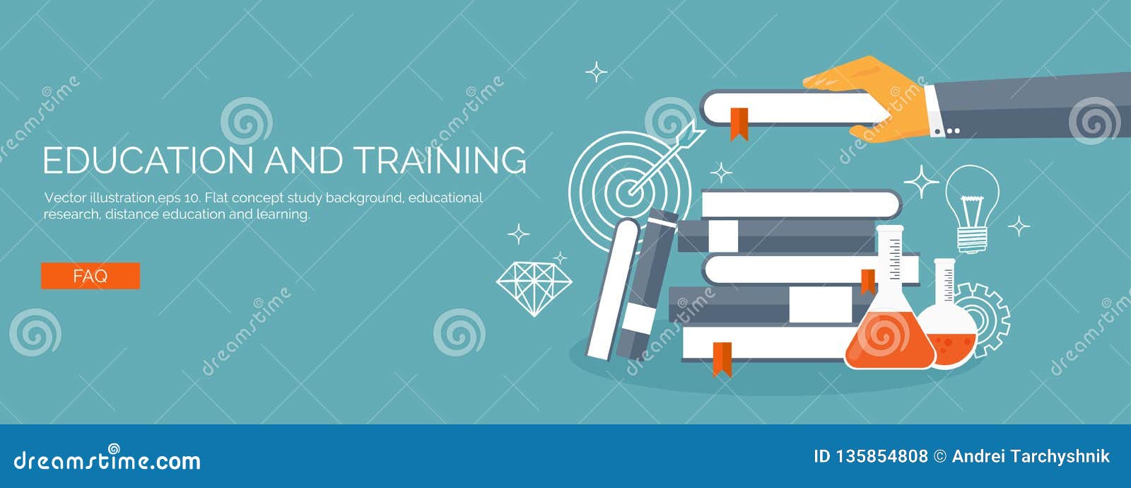 Vector Illustration. Flat Backgrounds Set. Distance Education,learning ...