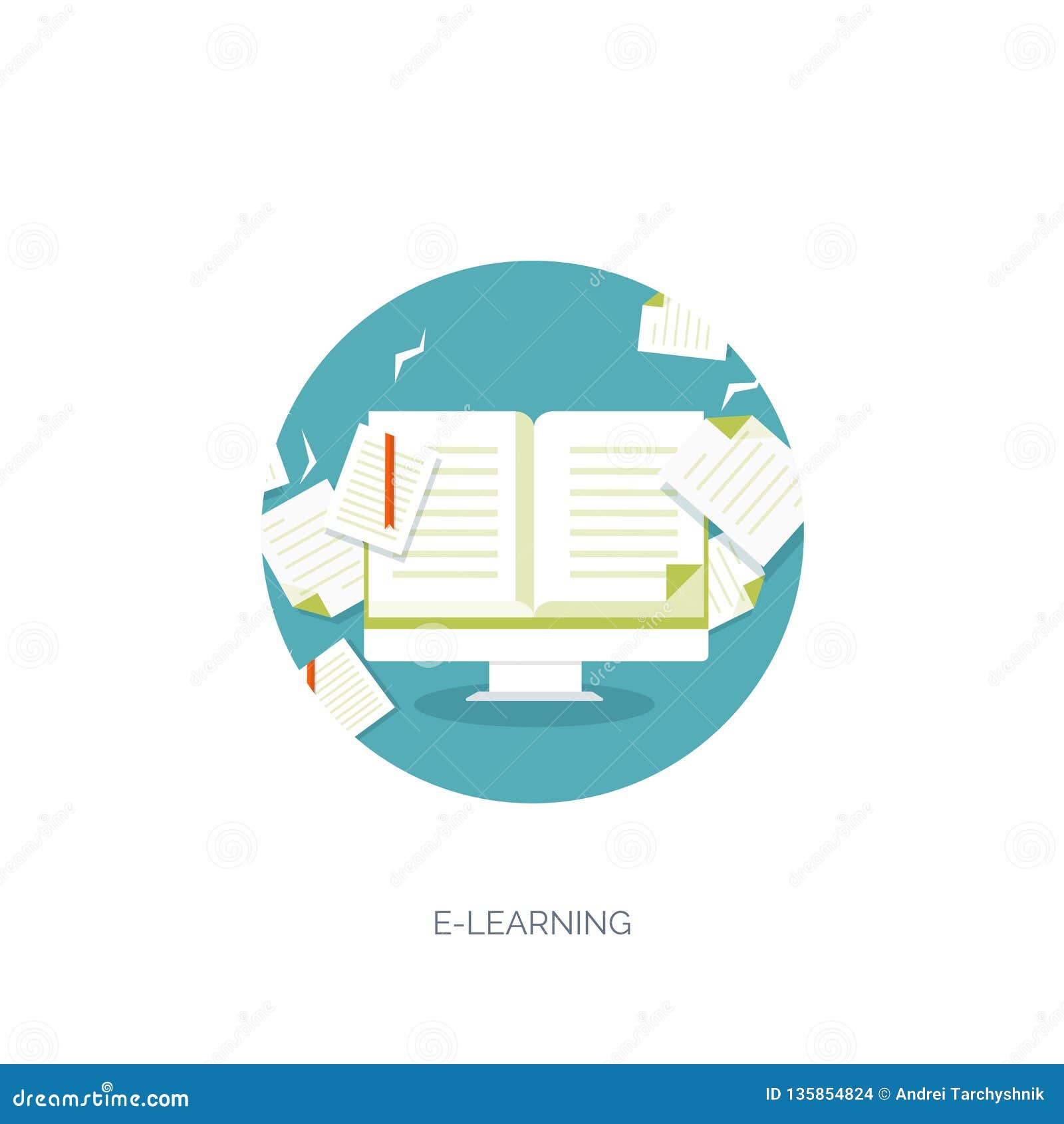 Vector Illustration. Flat Backgrounds Set. Distance Education,learning ...