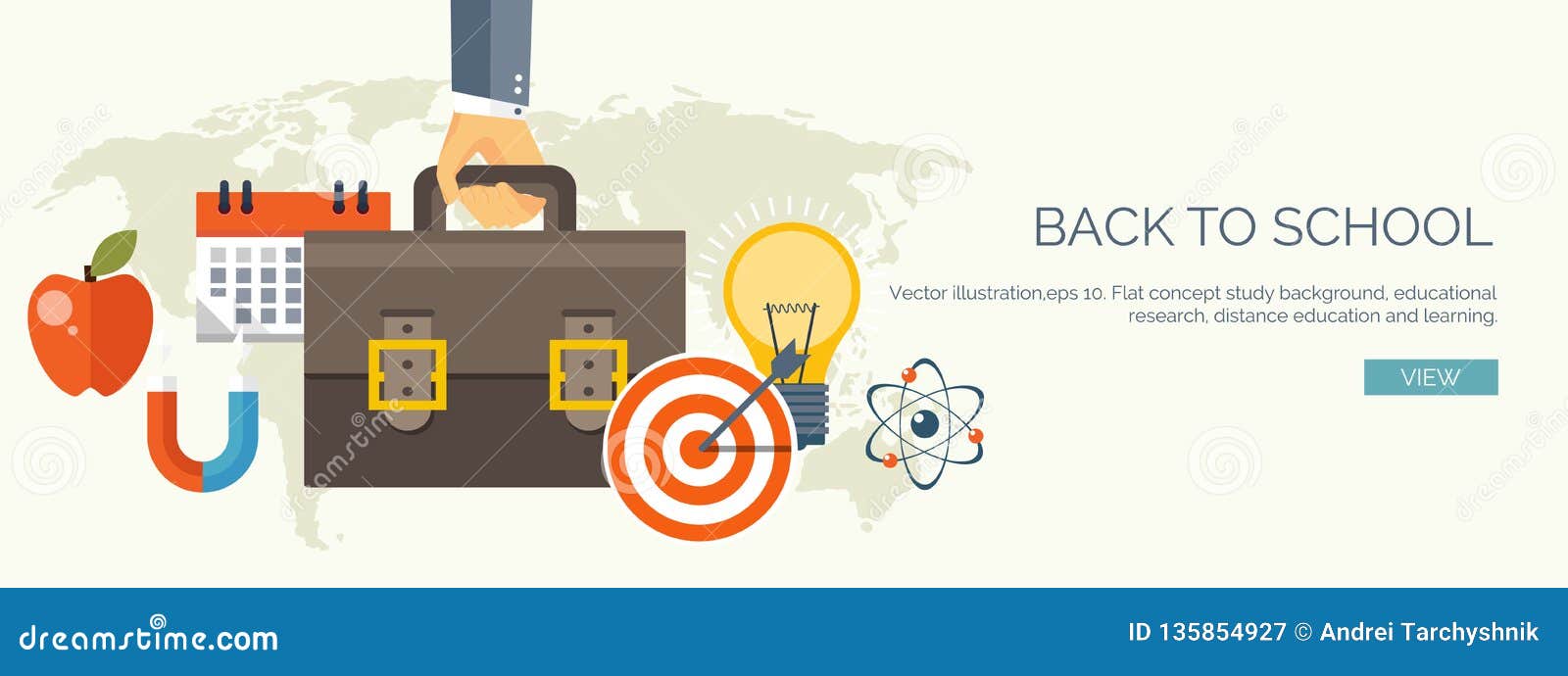 Vector Illustration. Flat Backgrounds Set. Distance Education,learning ...