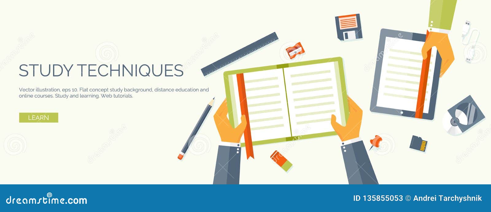 Vector Illustration. Flat Backgrounds Set. Distance Education,learning ...