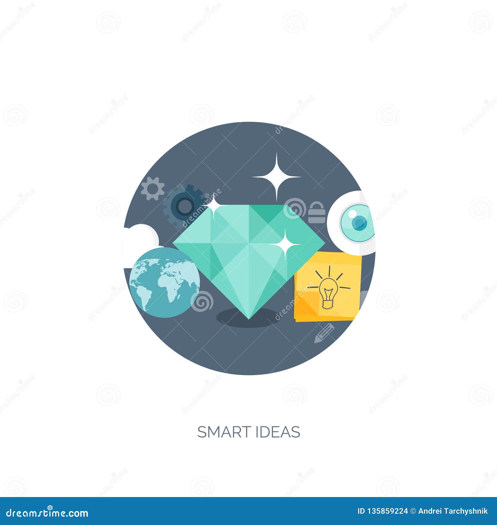 Vector Illustration. Flat Backgrounds Set. New Ideas, Smart Solutions ...