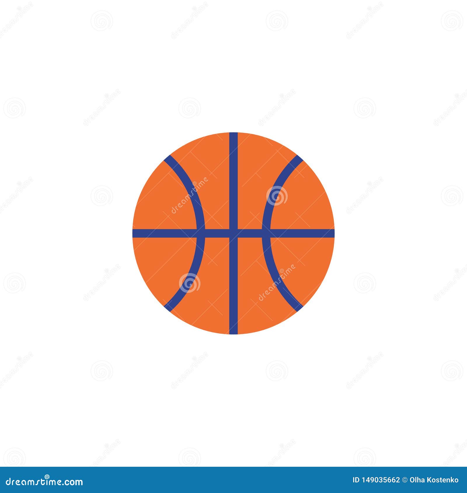 Vector Illustration. Flat Basketball Icon Stock Vector - Illustration ...