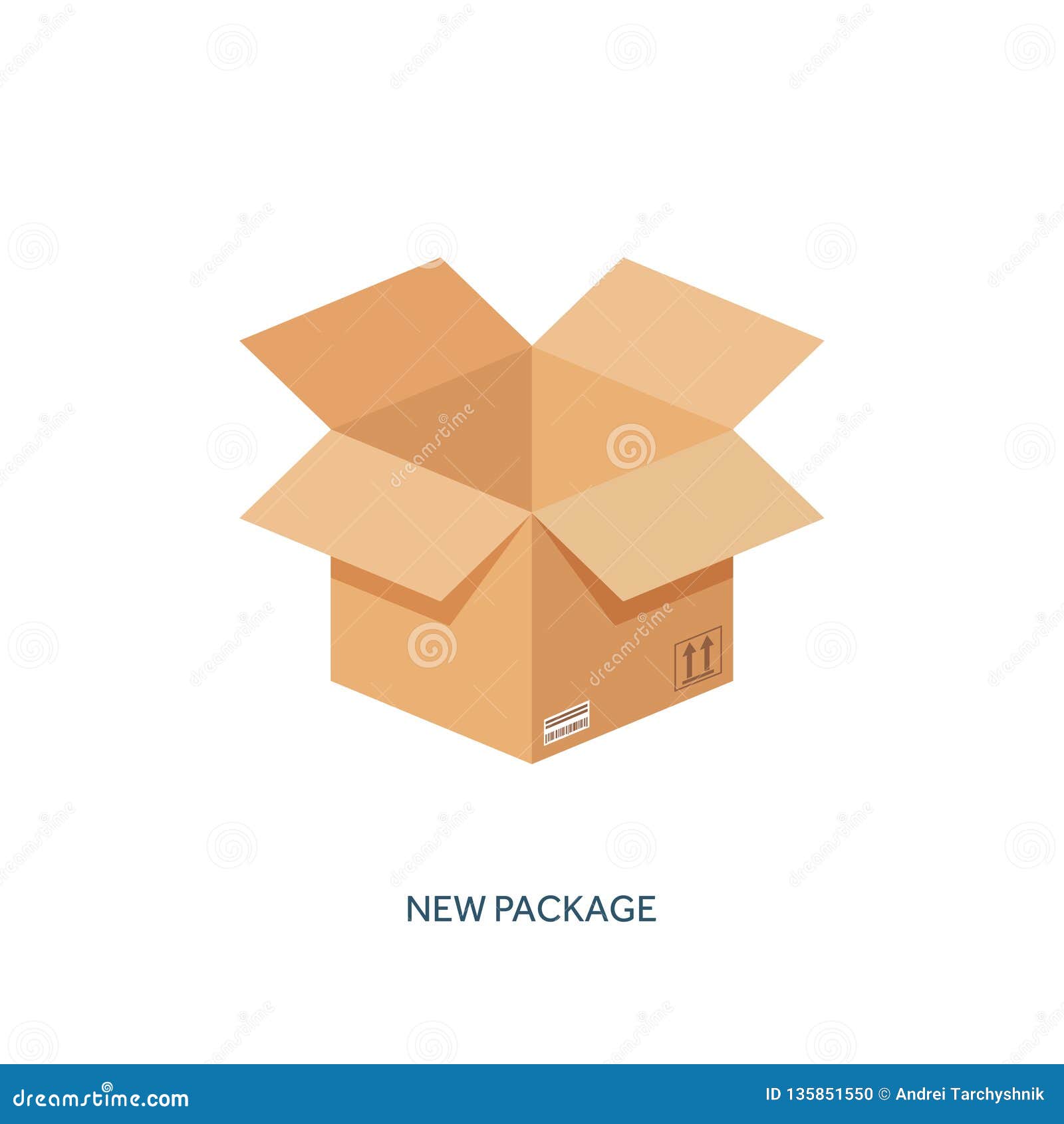 Vector Illustration. Flat Carton Box. Transport Packaging Shipment ...