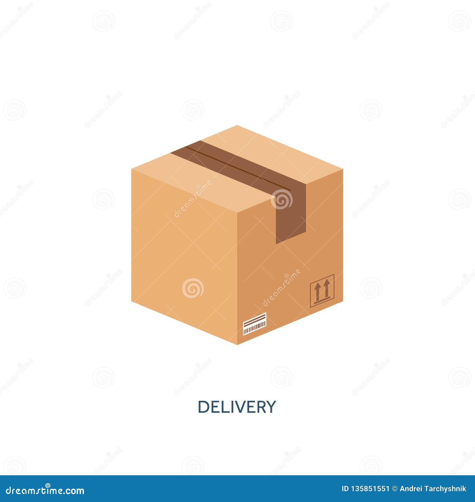 Vector Illustration. Flat Carton Box. Transport Packaging Shipment ...