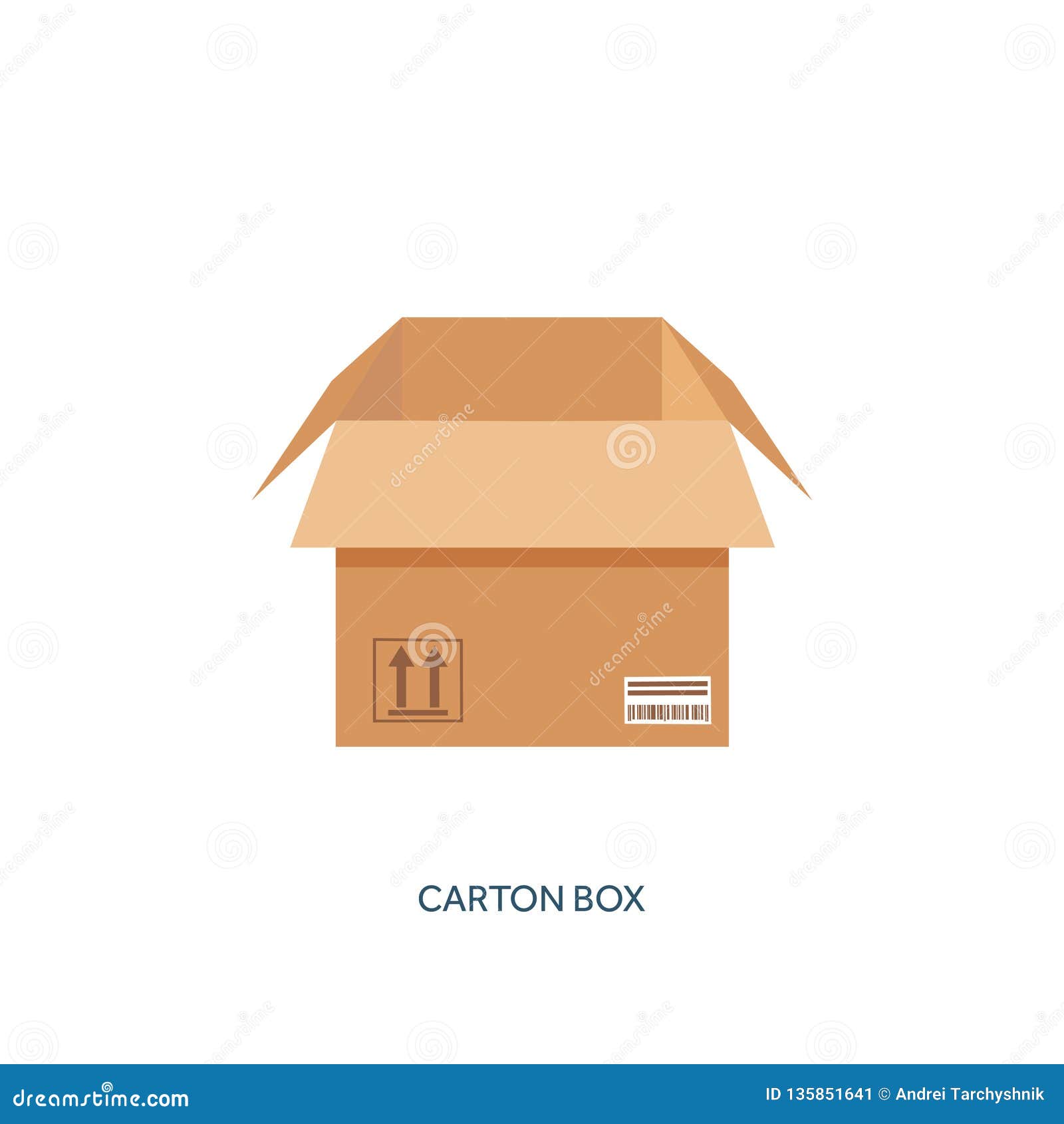 Vector Illustration. Flat Carton Box. Transport Packaging Shipment ...