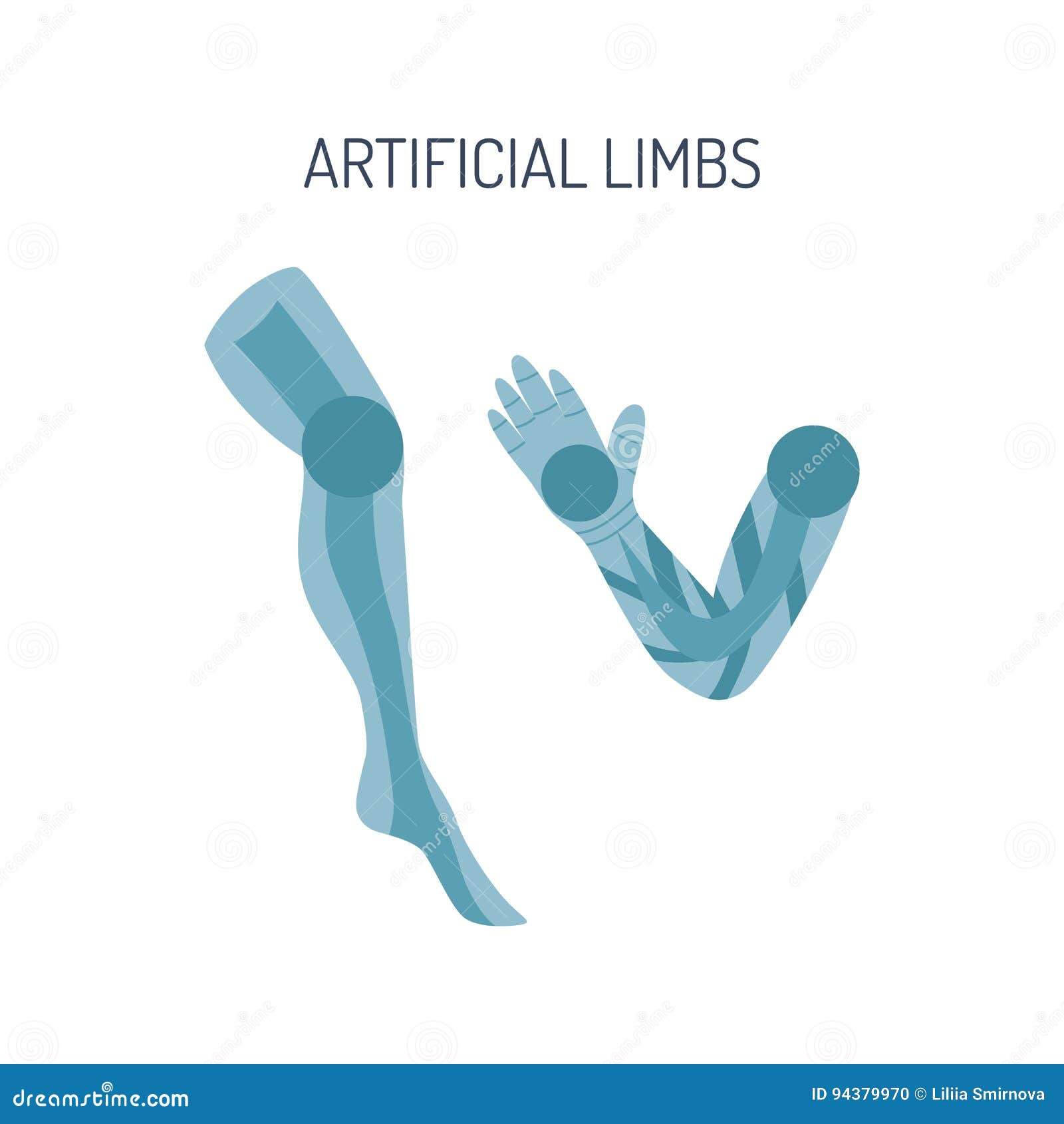 Vector Illustration with Flat Cartoon Artificial Limbs Stock Vector ...