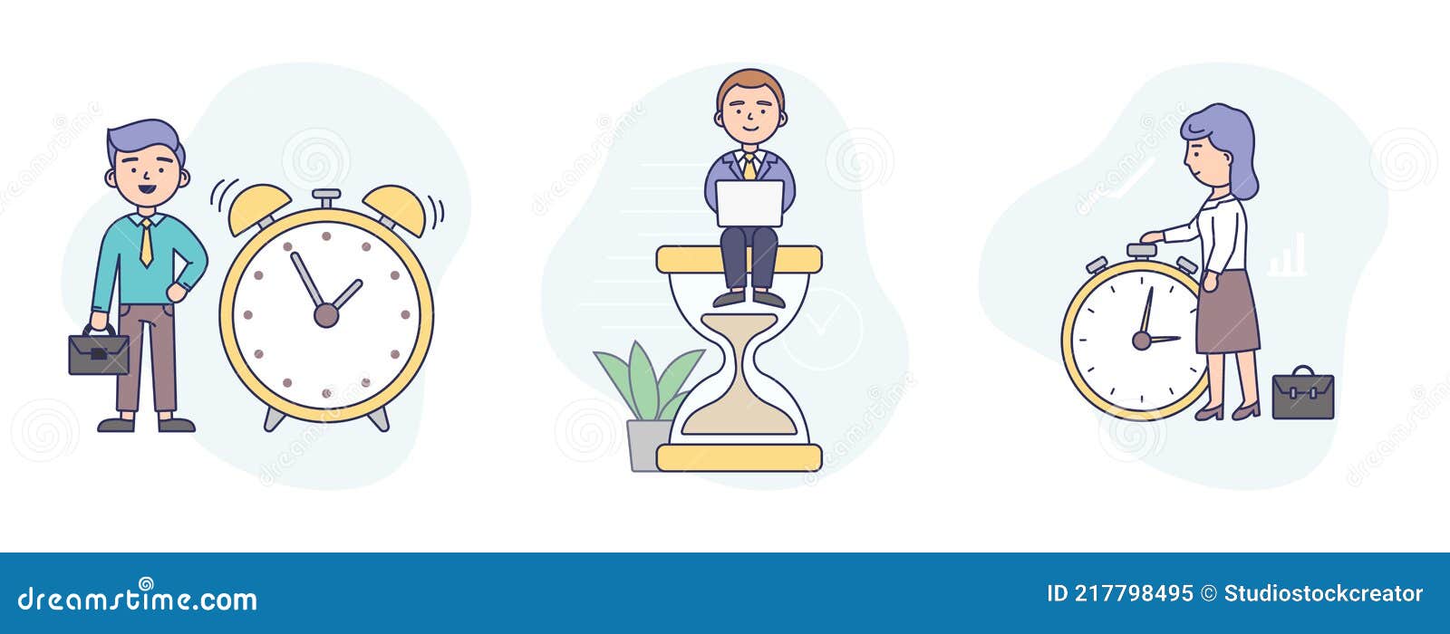 Vector Illustration in Flat Cartoon Style. Linear Composition with ...