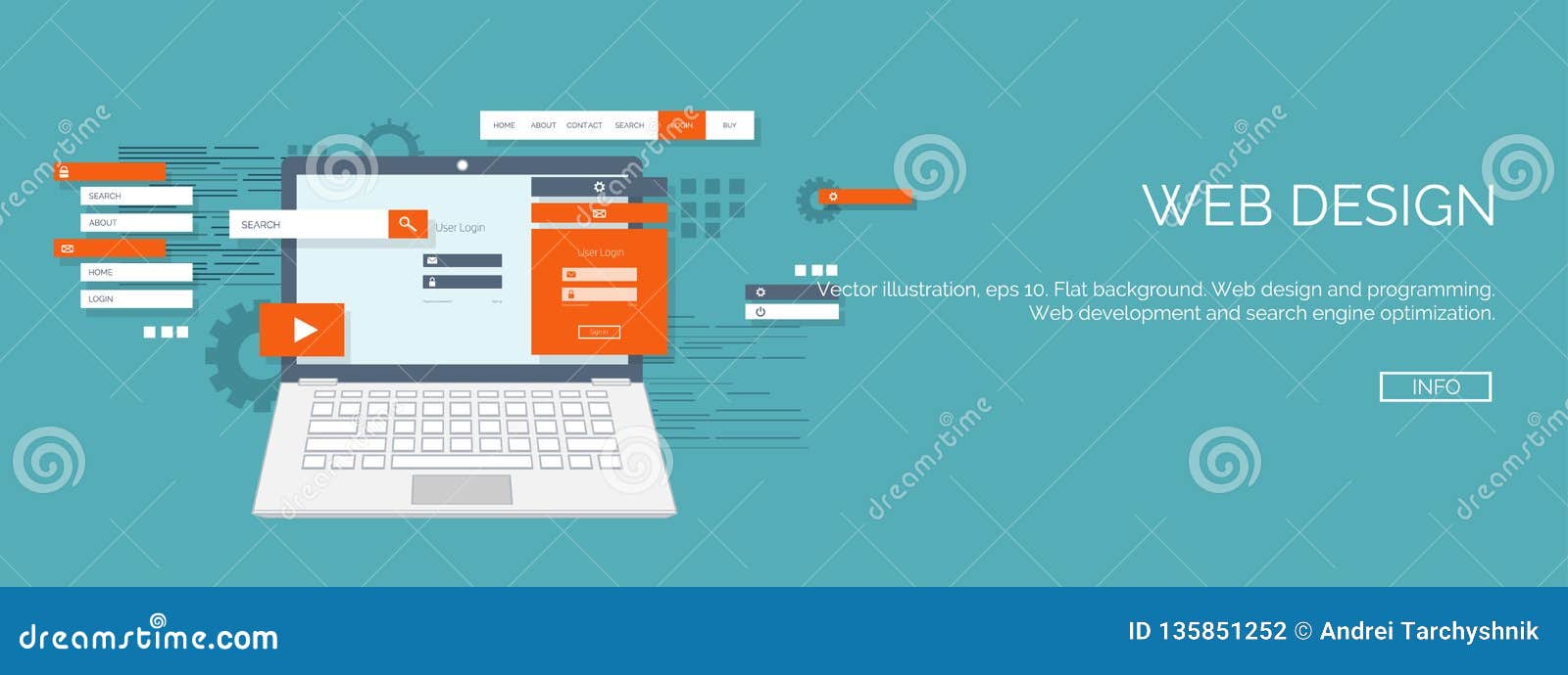 Vector Illustration. Flat Computing Background. Programming Coding. Web ...