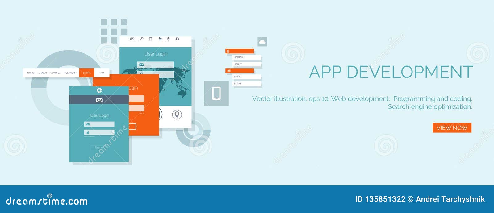 Vector Illustration. Flat Computing Background. Programming Coding. Web ...