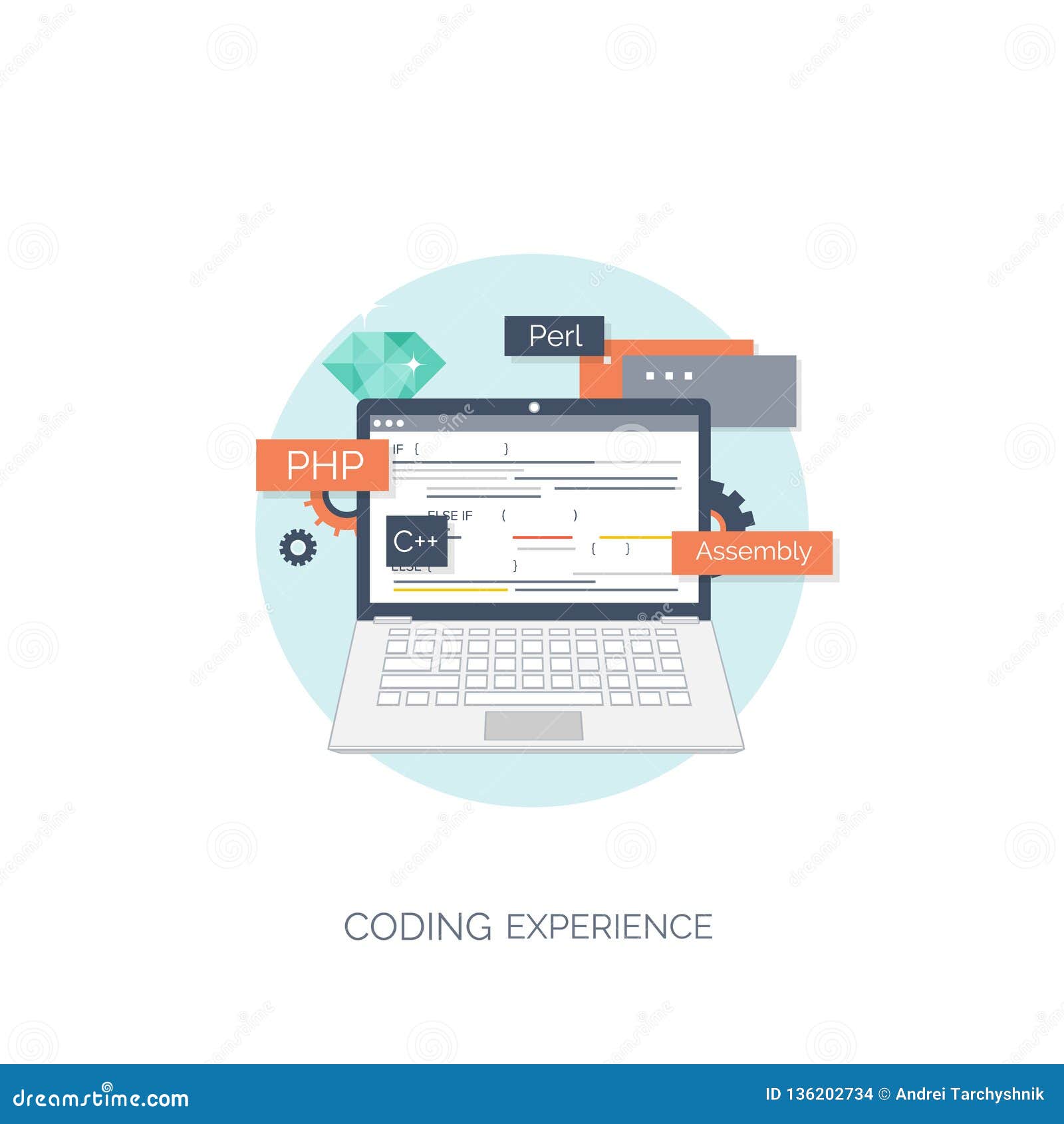 Vector Illustration. Flat Computing Background. Programming,coding. Web ...
