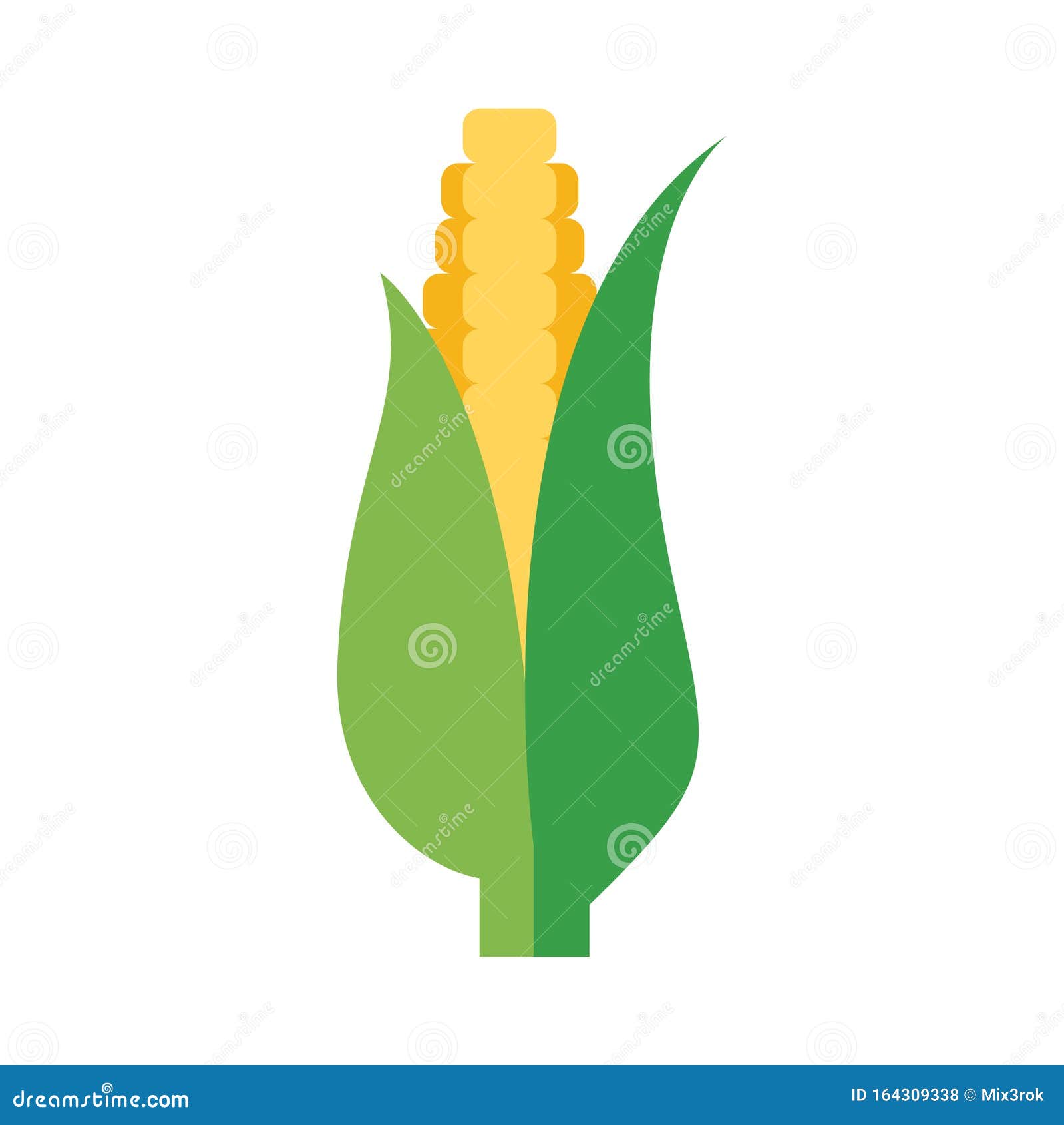 Vector Illustration Flat Corn Cob Stock Vector - Illustration of maize ...