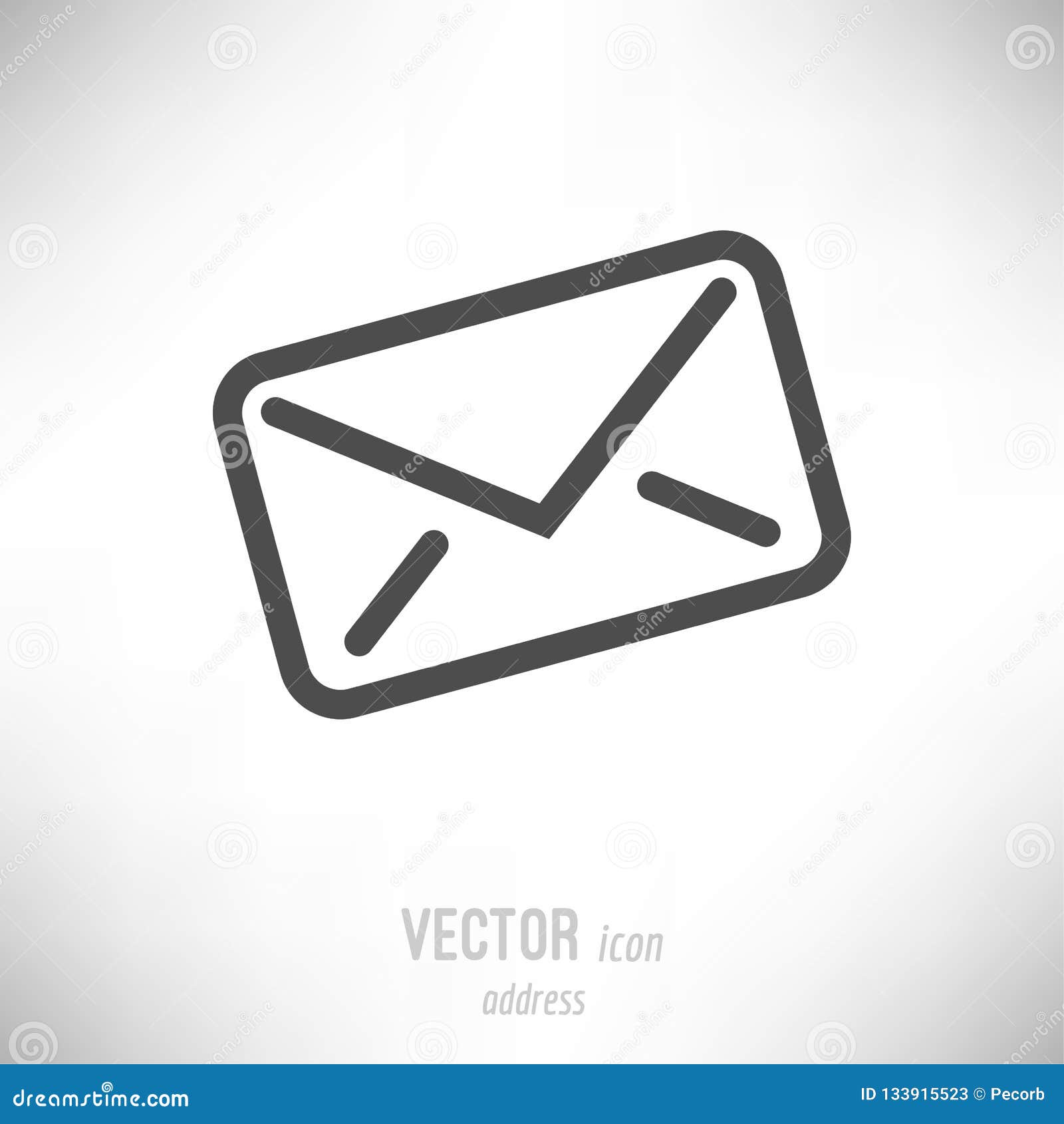 Flat address envelope icon stock vector. Illustration of white - 133915523