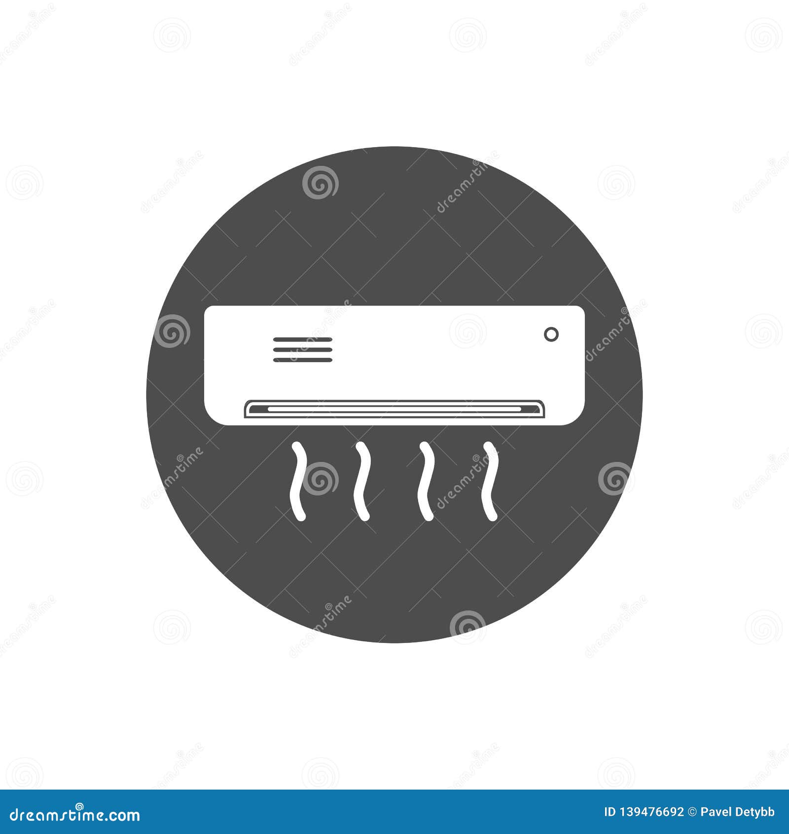 Split Air Conditioner Icon. Vector Illustration, Flat Design Stock ...