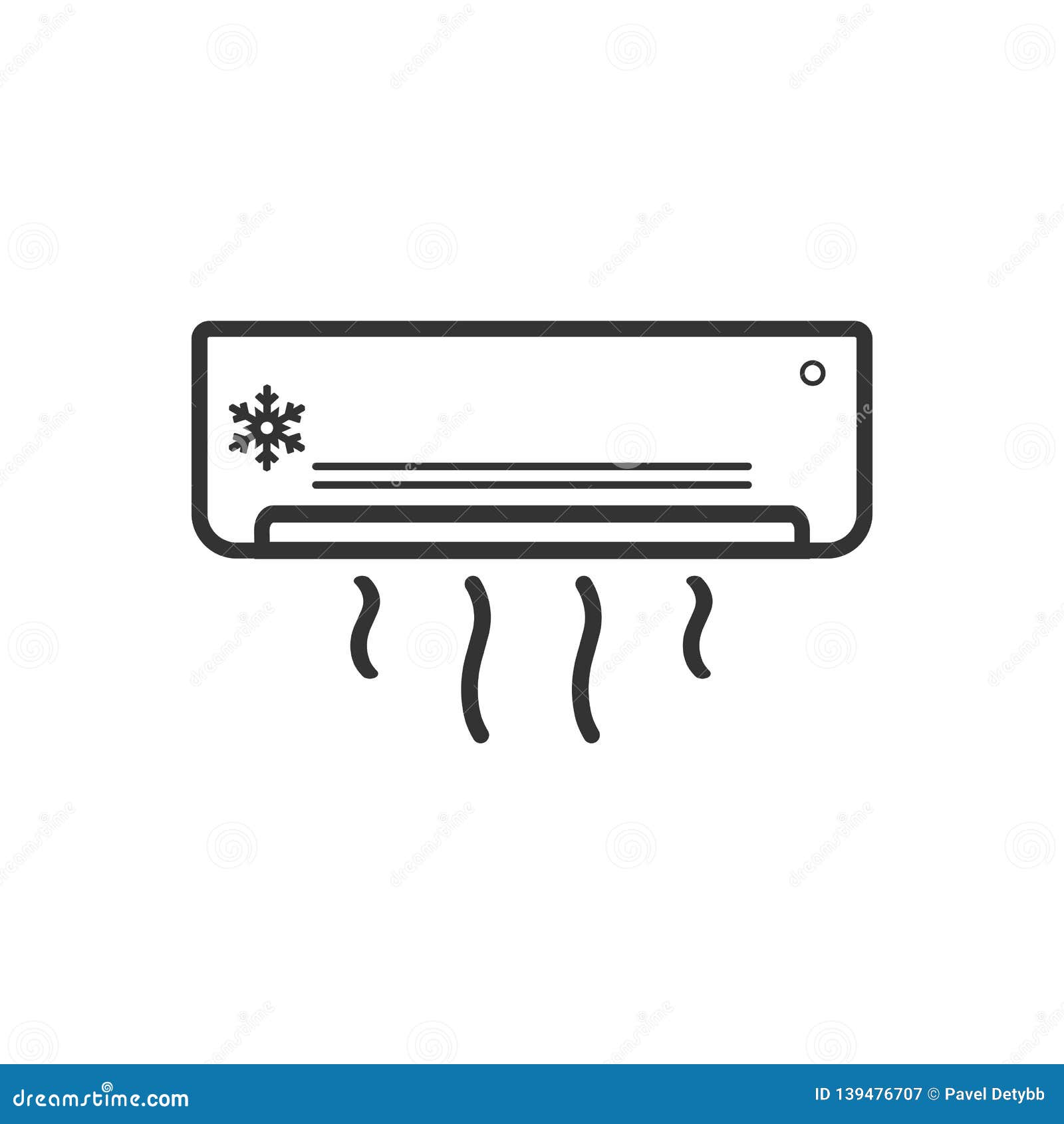 Split Air Conditioner Icon. Vector Illustration, Flat Design Stock ...