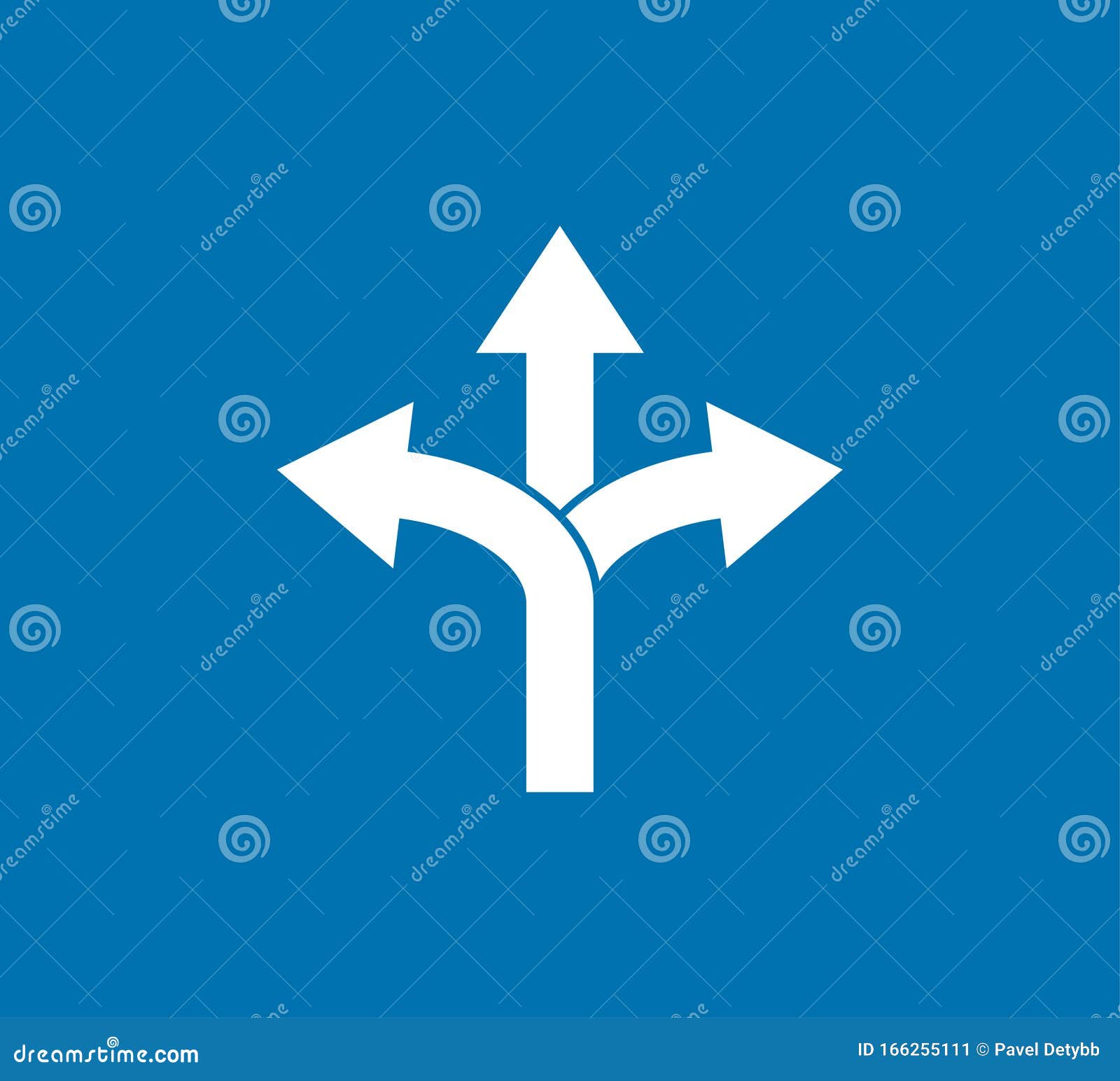 Arrow, Three Way, Direction Icon. Vector Illustration, Flat Design ...