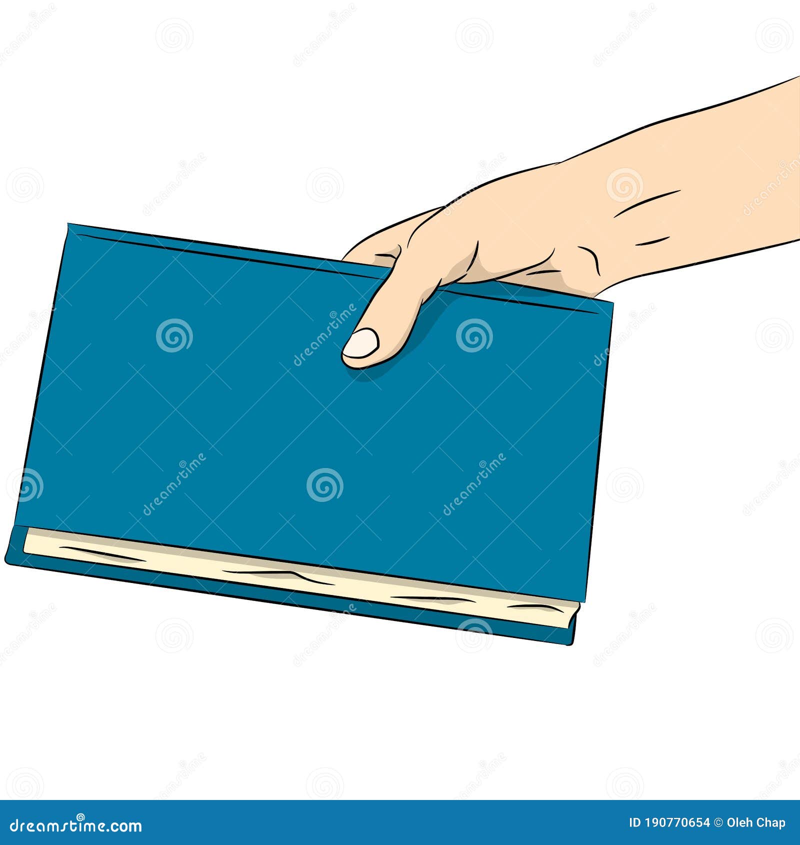 Book in hand. stock vector. Illustration of author, book - 190770654