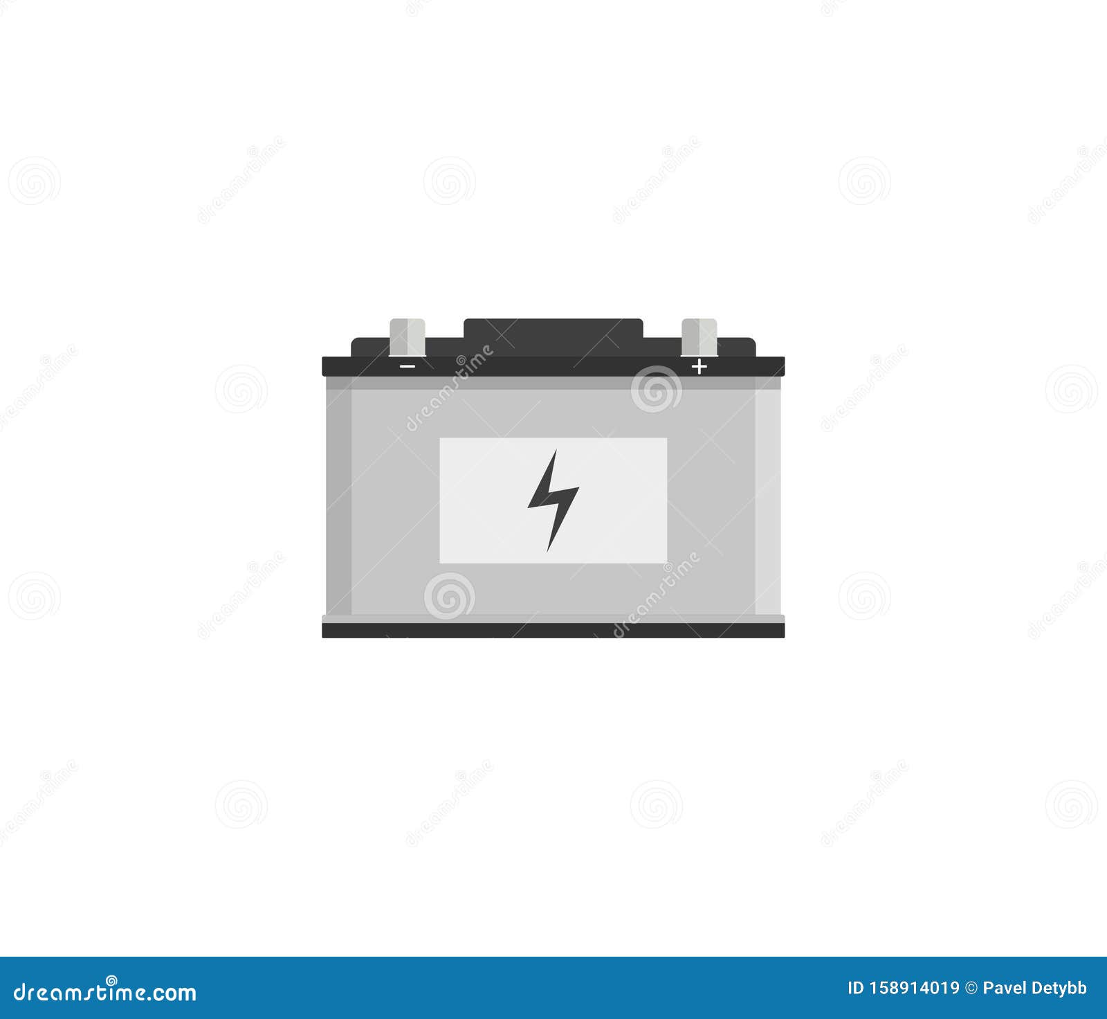 Car Battery Icon. Vector Illustration, Flat Design Stock Illustration ...