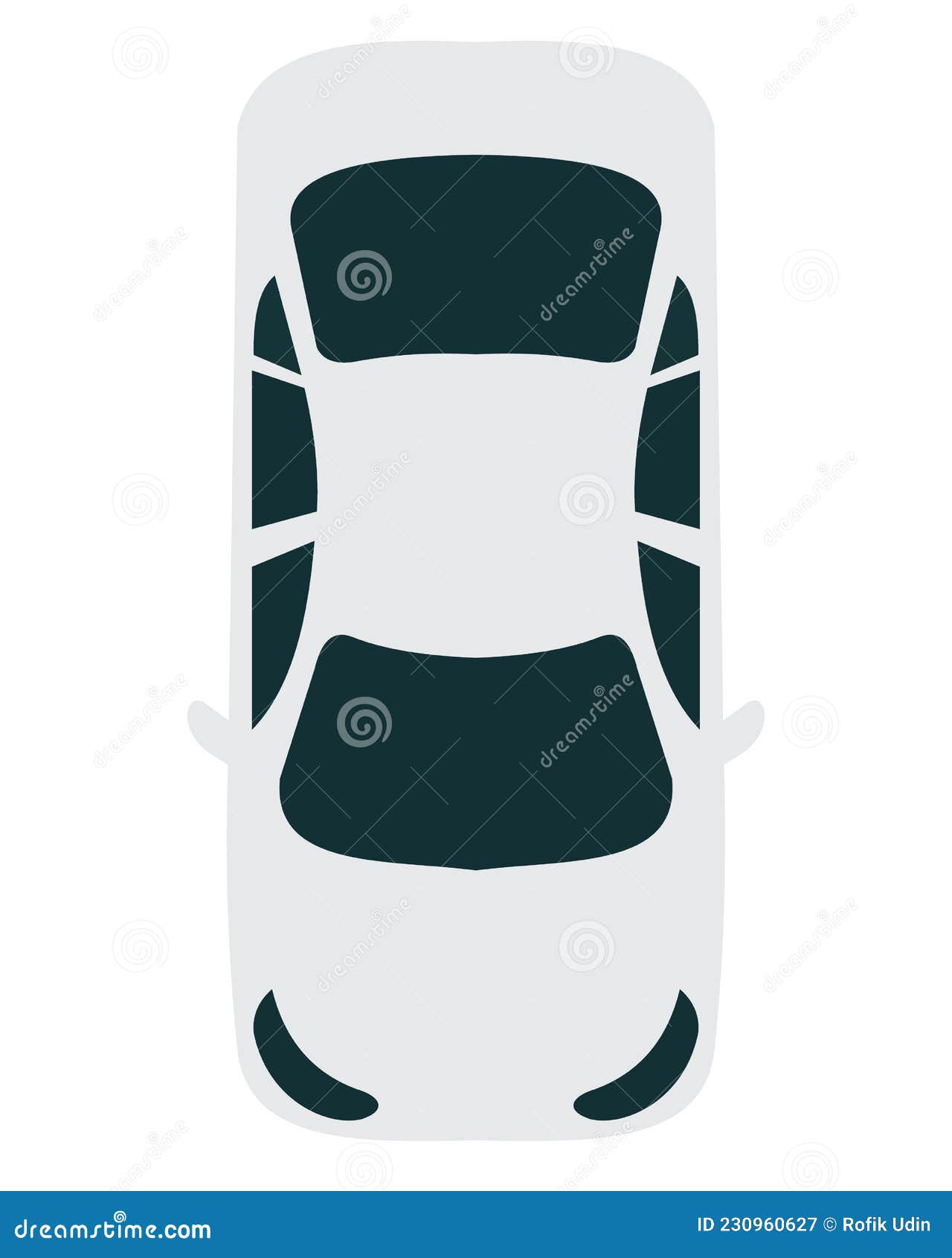 Flat Design Car Template from the Top View. Editable Colors Stock ...