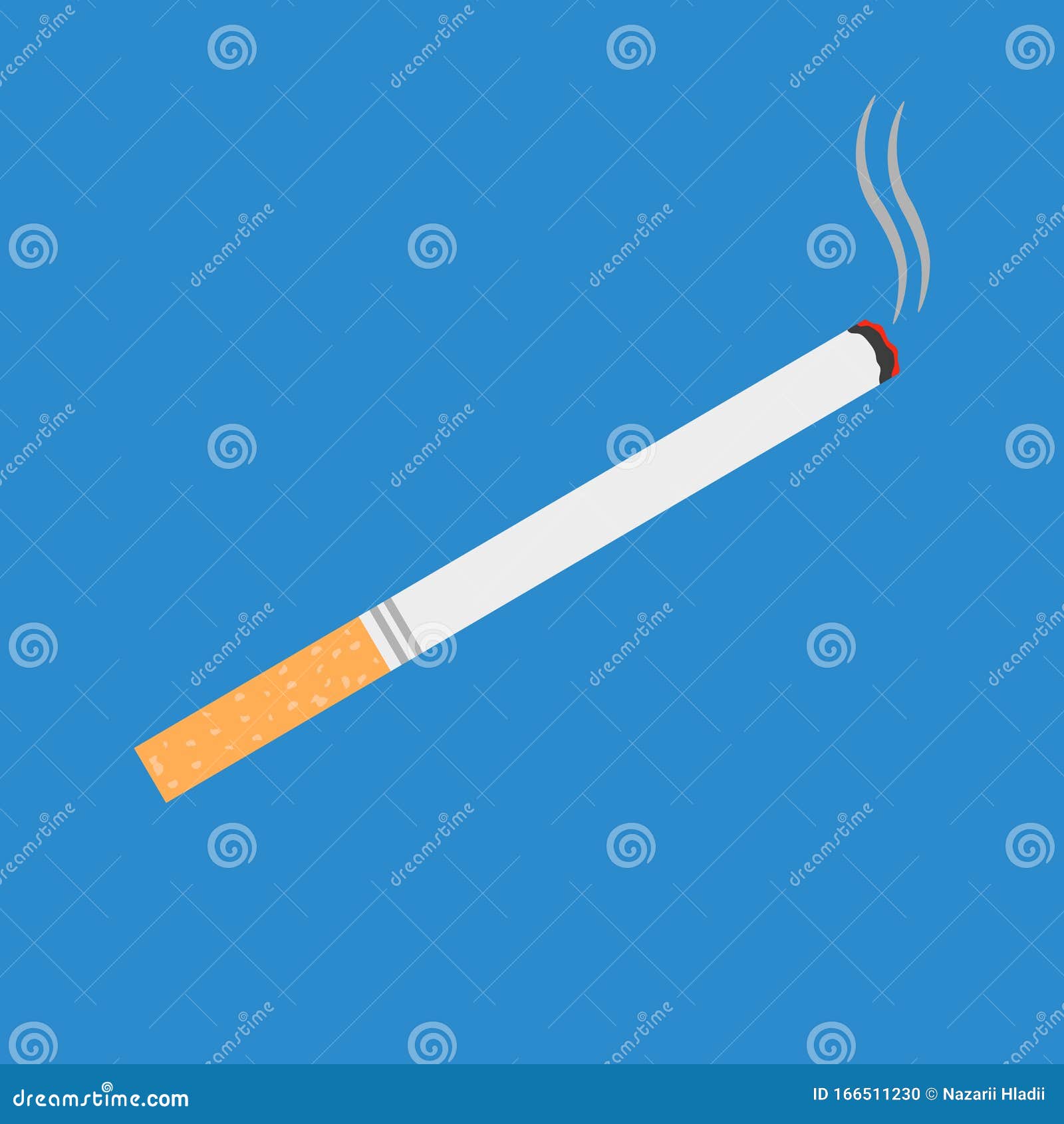 Vector Illustration of Flat Design Cigarette. Isolated. Stock Vector ...