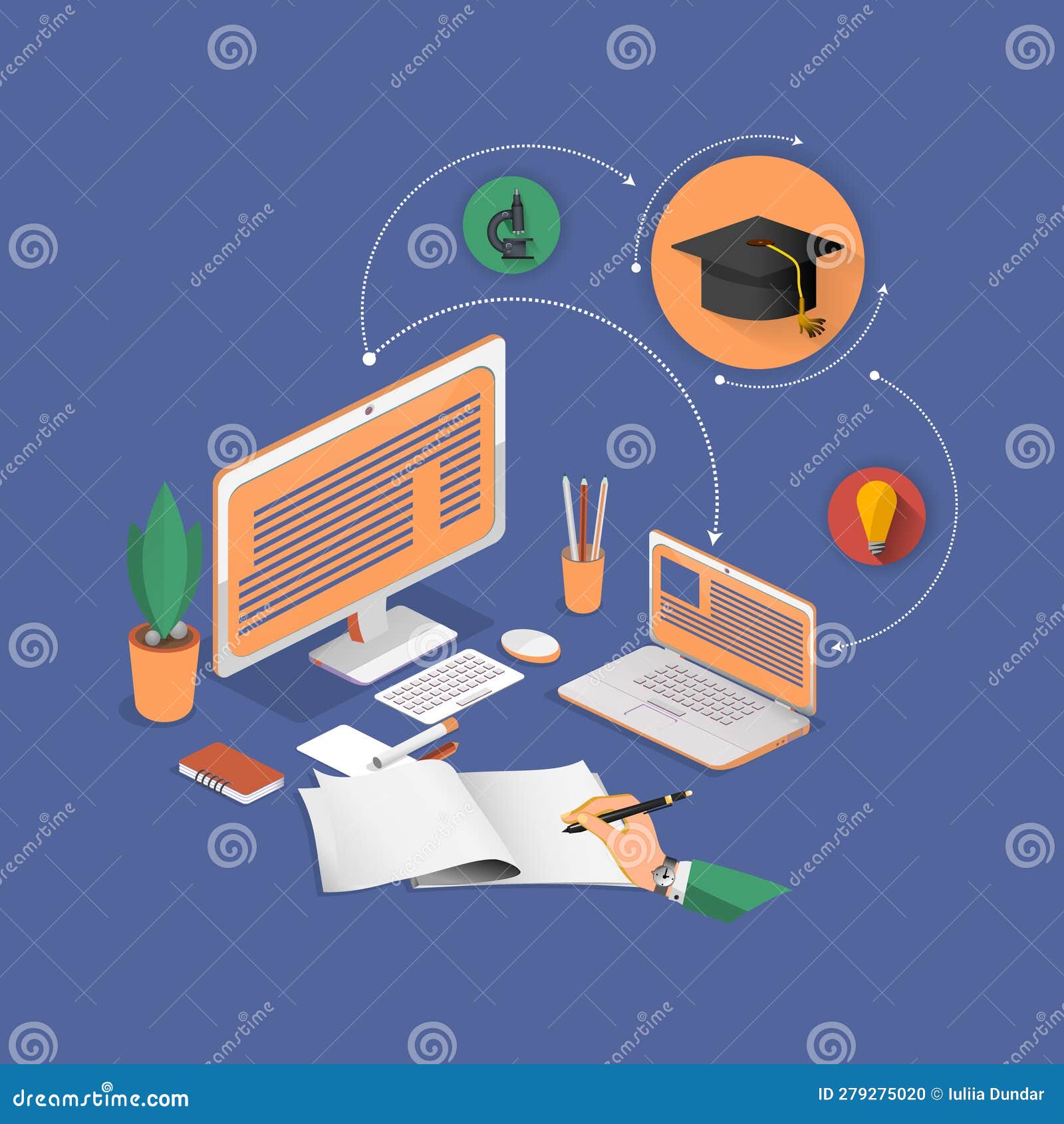 Vector Illustration Flat Design Concepts of Education. Stock Vector ...
