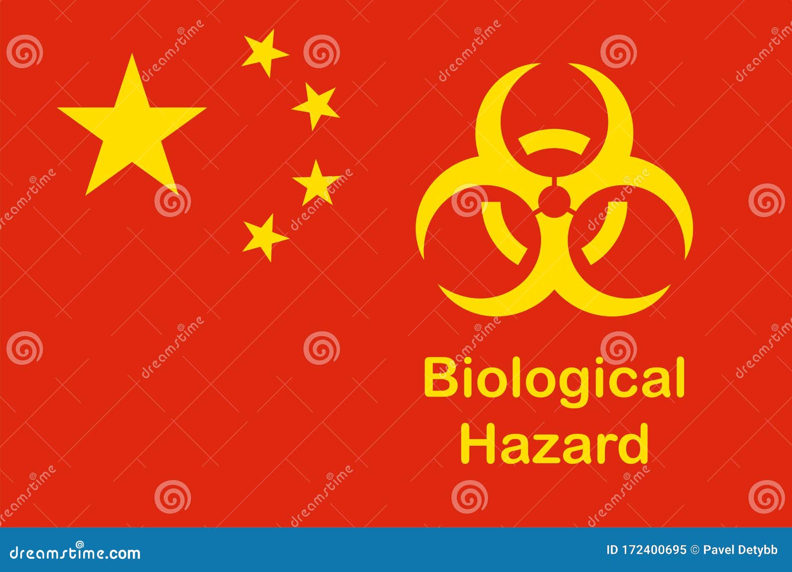 Biological Hazard, Coronavirus, China. Vector Illustration, Flat Design ...