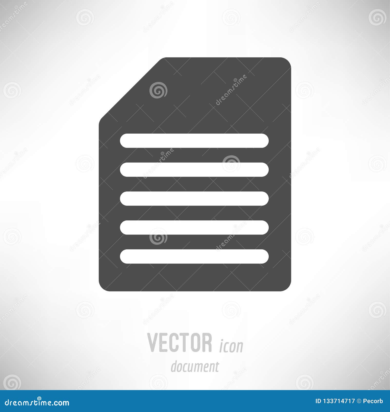Flat document icon stock vector. Illustration of page - 133714717