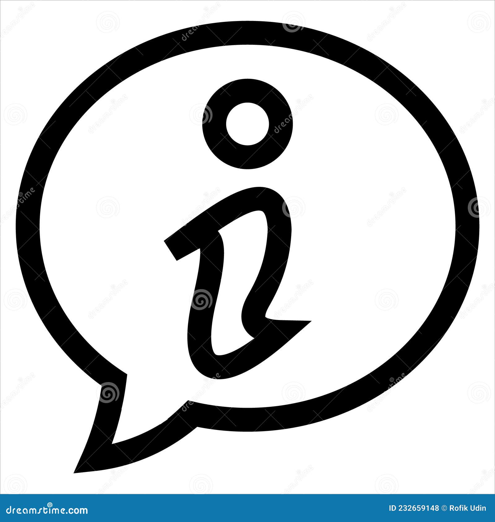 Flat Design Exclamation Mark Notification Icon Template. Monoline ...