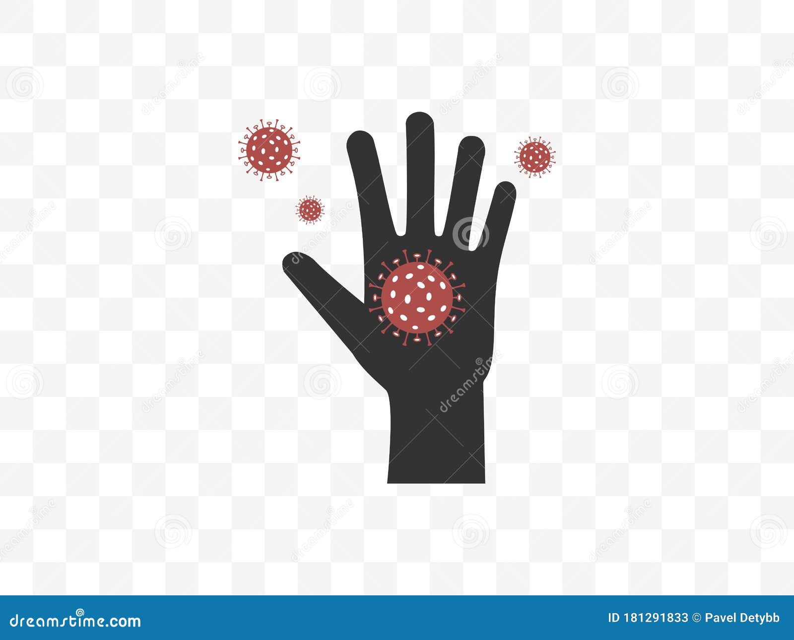 Hand, Virus Icon. Vector Illustration, Flat Design Stock Illustration ...