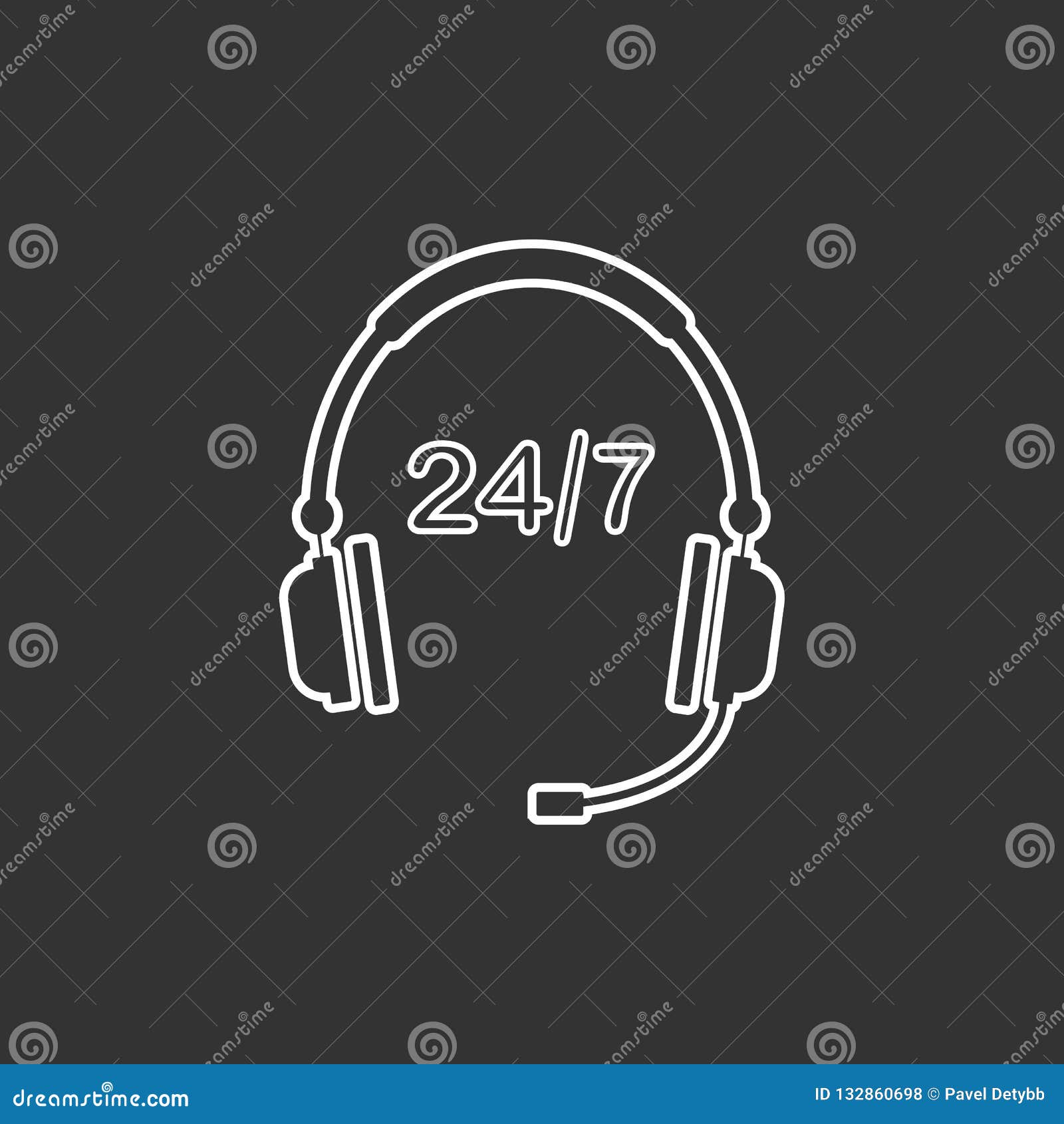 24 Hour Call Center Icon. Vector Illustration, Flat Design Stock ...