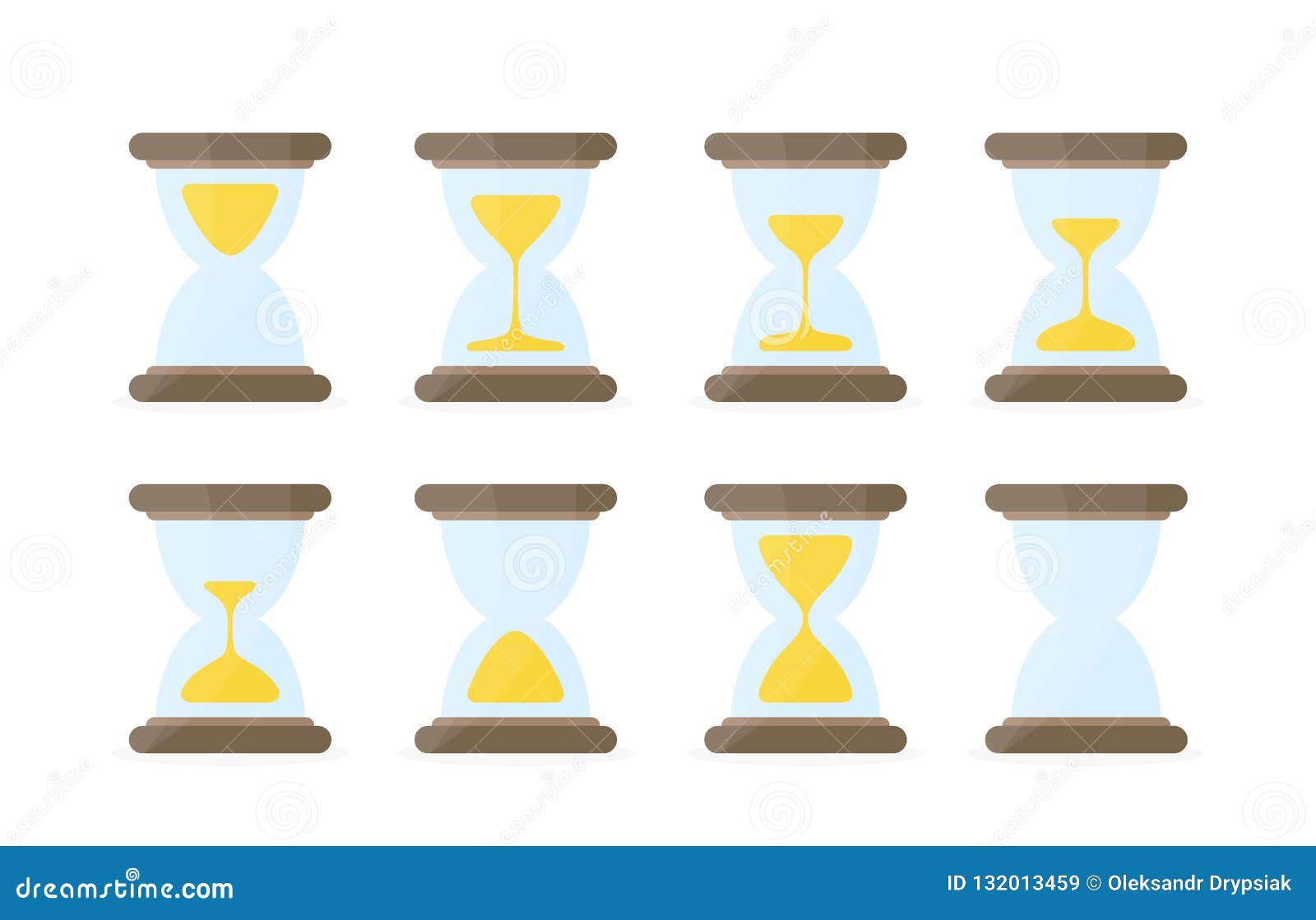 Hourglass Sprites Illustration For Animation Frames. Colored Sand ...