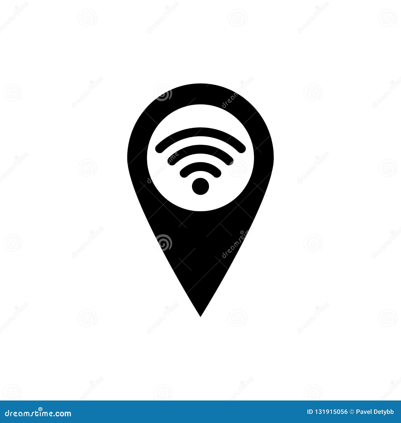Map Pointer Icon. WI-FI Location Symbol.. Vector Illustration, Flat ...
