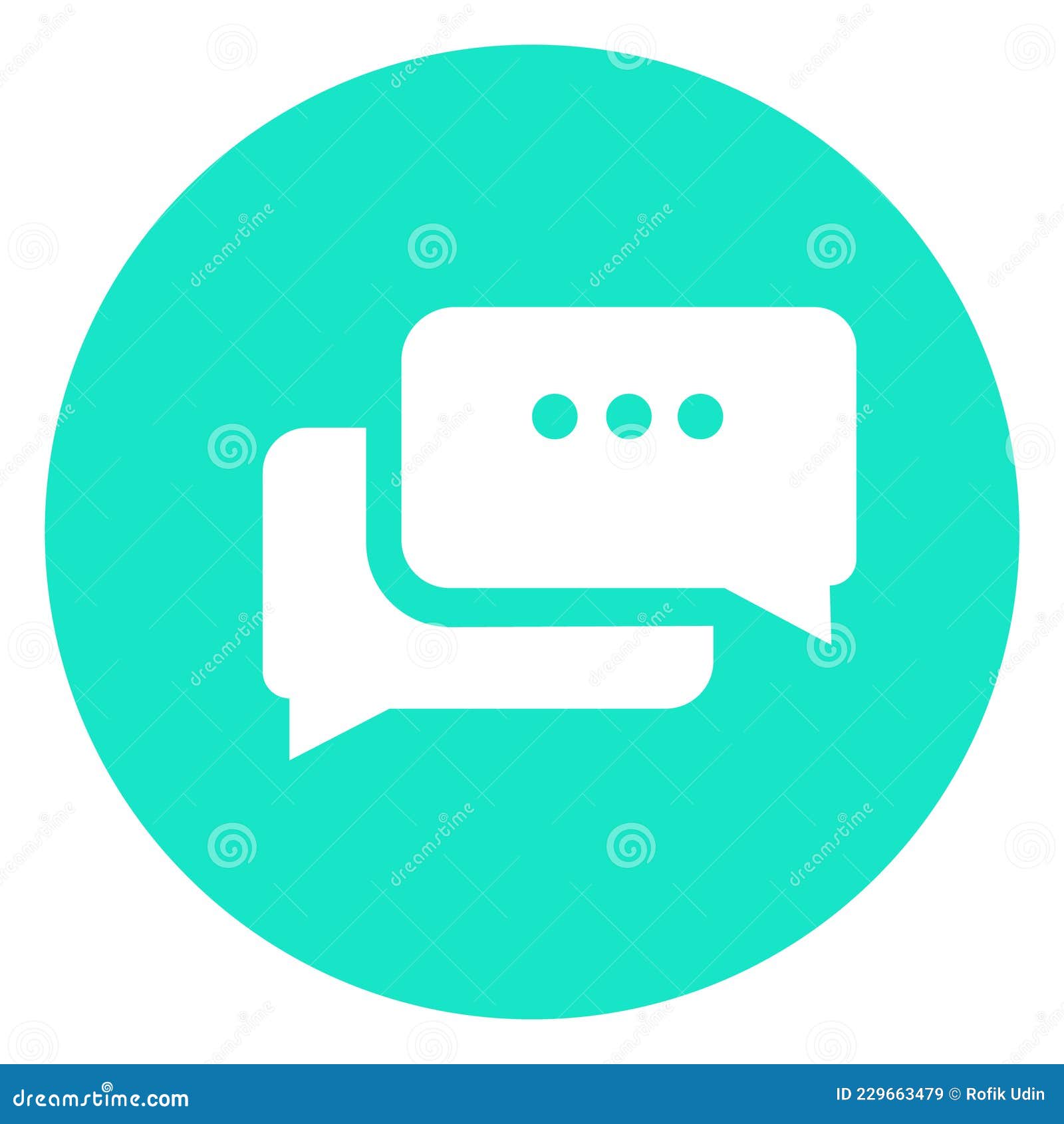 Vector Illustration of Flat Design Message Icon Template. Stock Vector ...