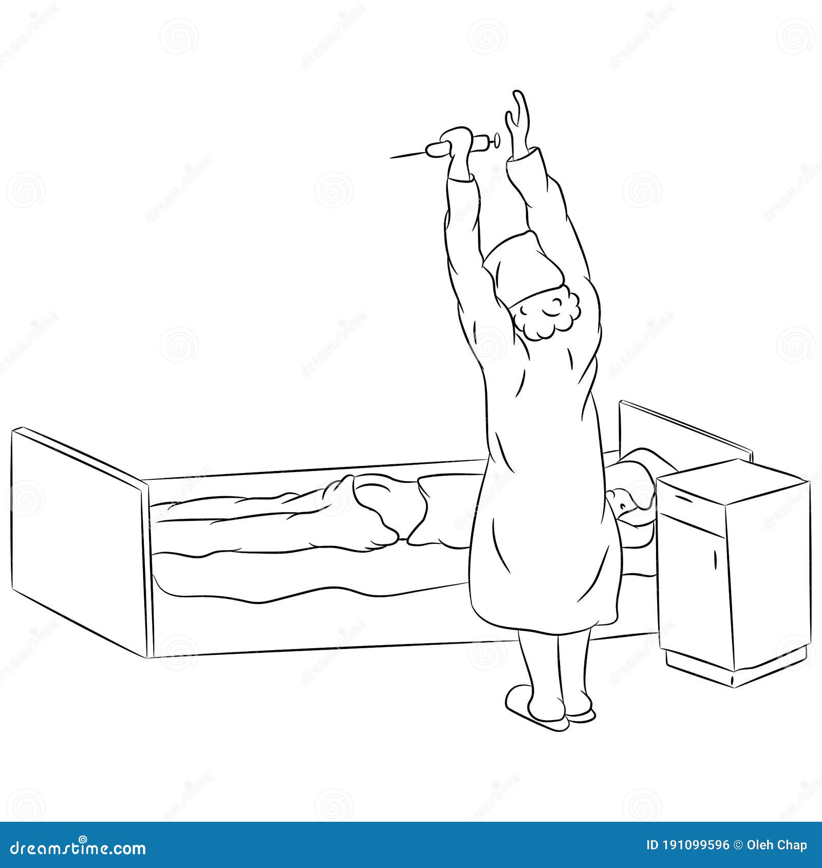 The Patient Receives an Injection, Doodle. Stock Vector - Illustration ...