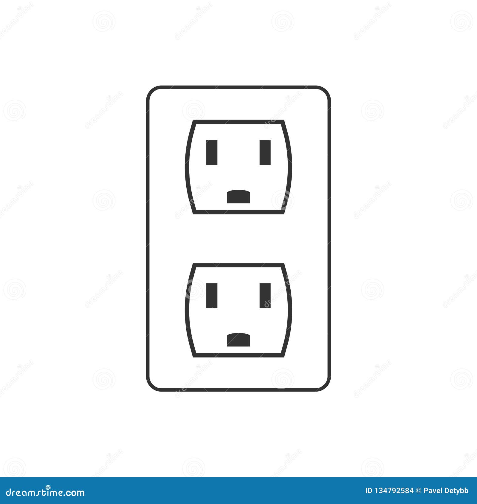 Power Electrical Socket Icon. Vector Illustration, Flat Design Stock ...
