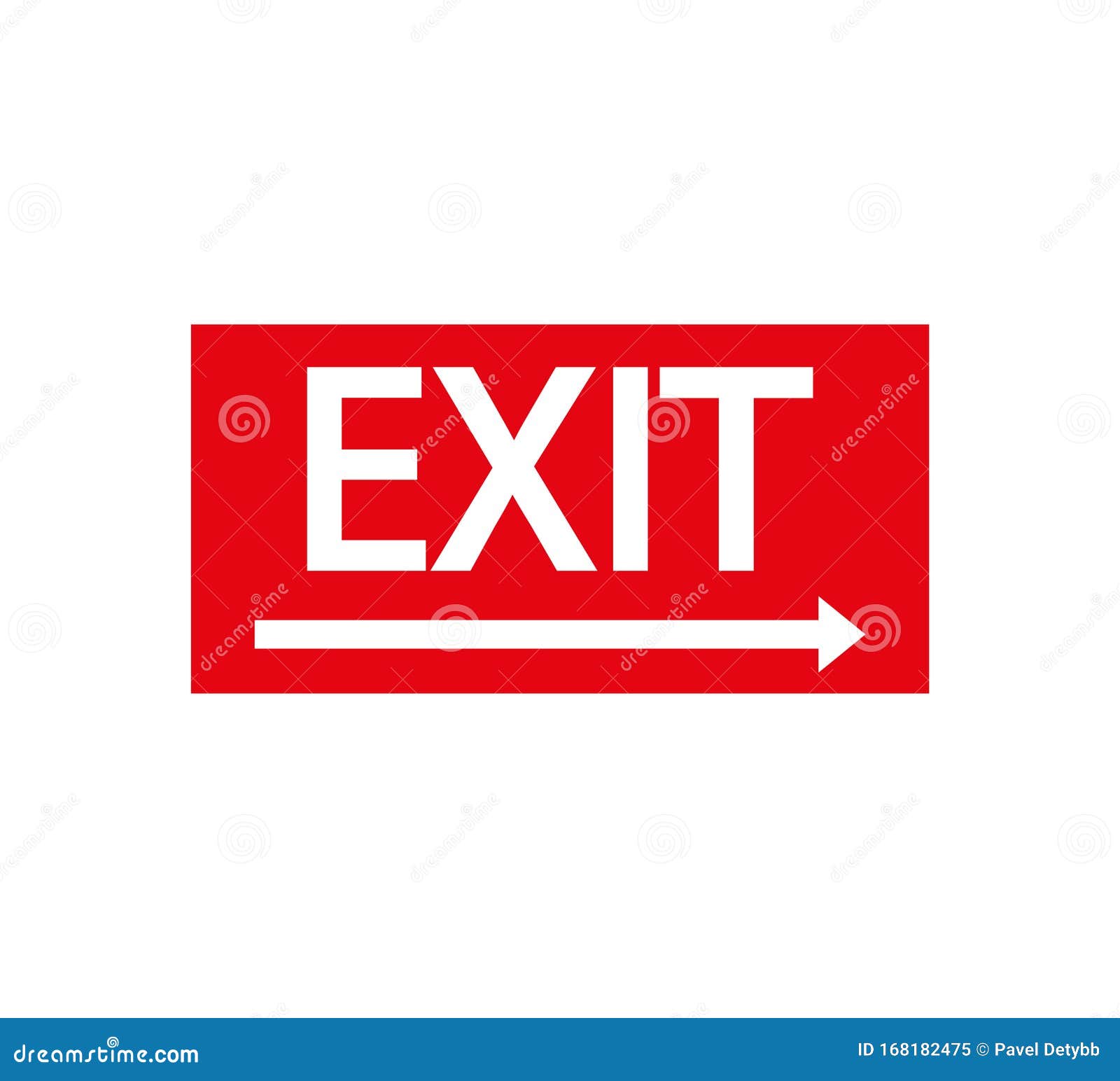 Red Exit Sign. Vector Illustration, Flat Design Stock Illustration ...