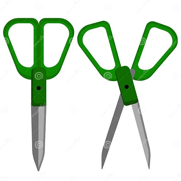 Scissors in Open and Closed Position. Stock Vector - Illustration of ...