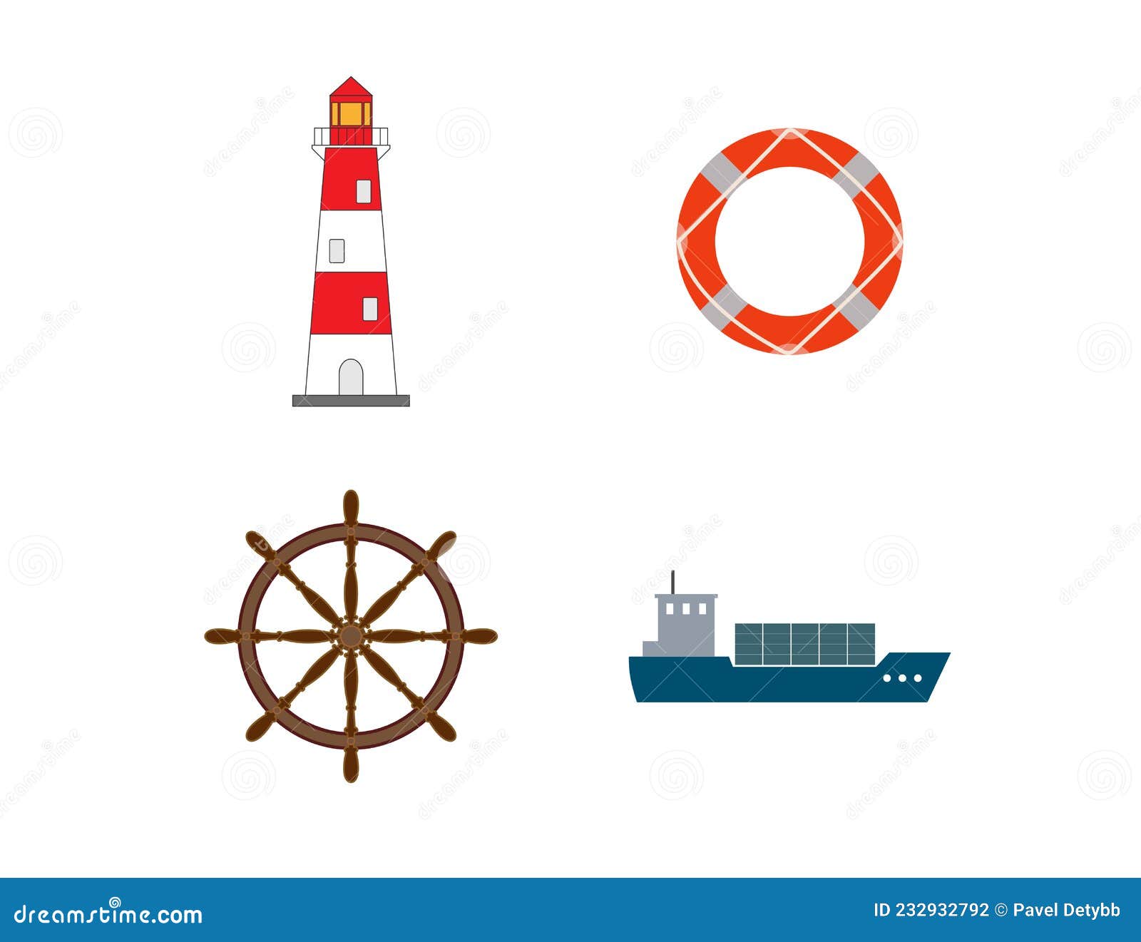 Sea Icon Set. Vector Illustration. Flat Design Stock Vector ...