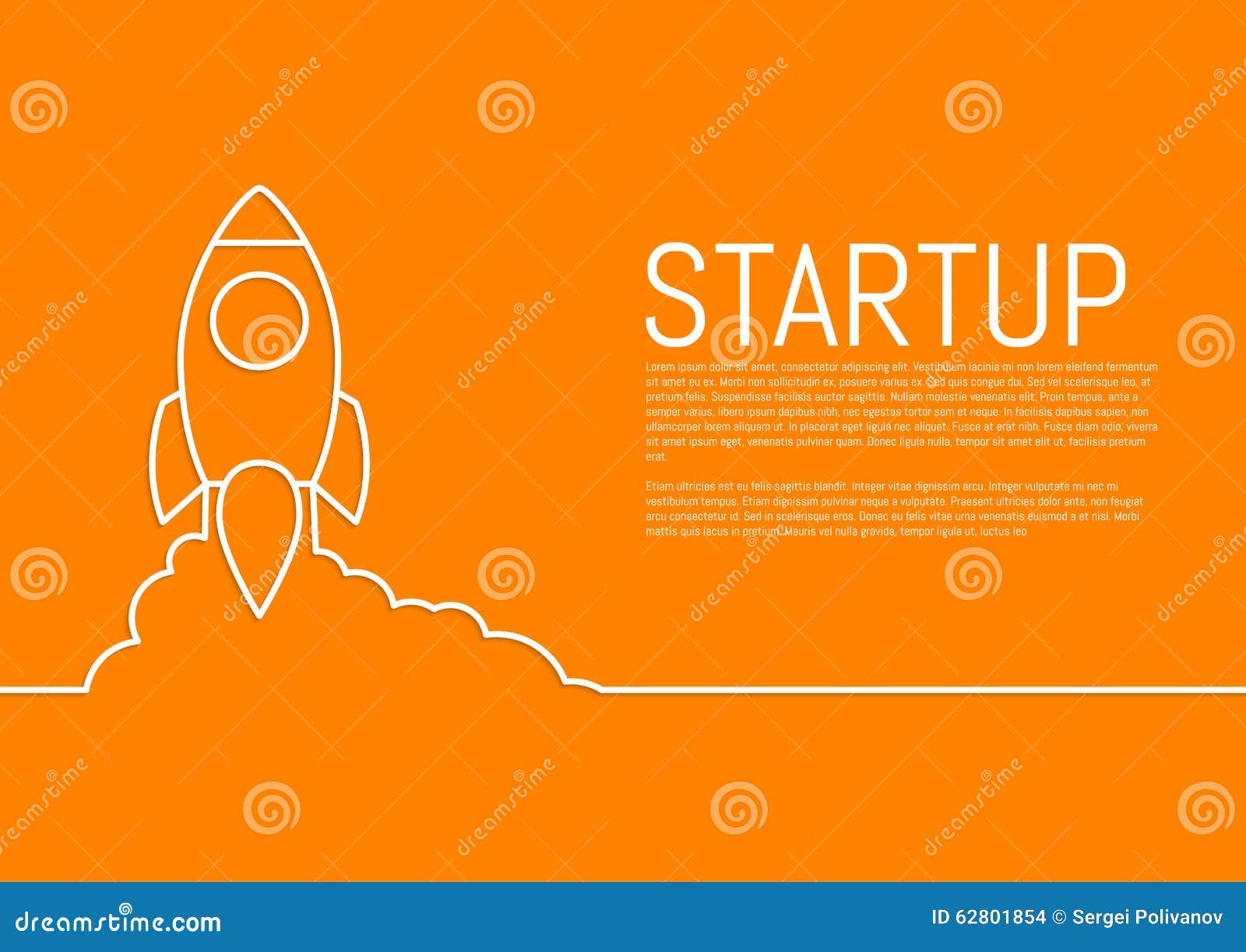 Vector Illustration of a Flat Design of a Startup Rocket Stock Vector ...