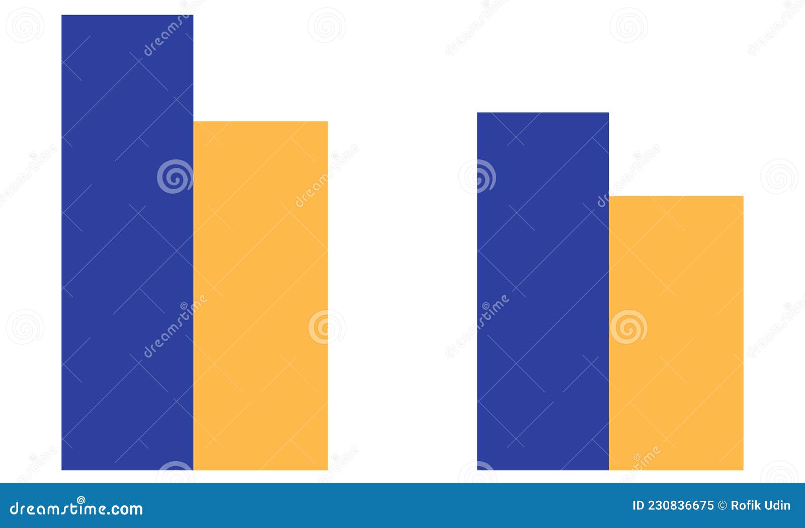 Vector Illustration of Flat Design Template Double-column Chart Stock ...