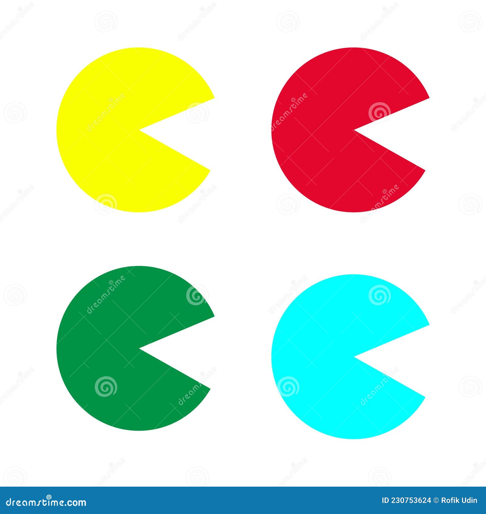 Simple Pie Chart Illustration Vector Template Design in Red, Yellow ...