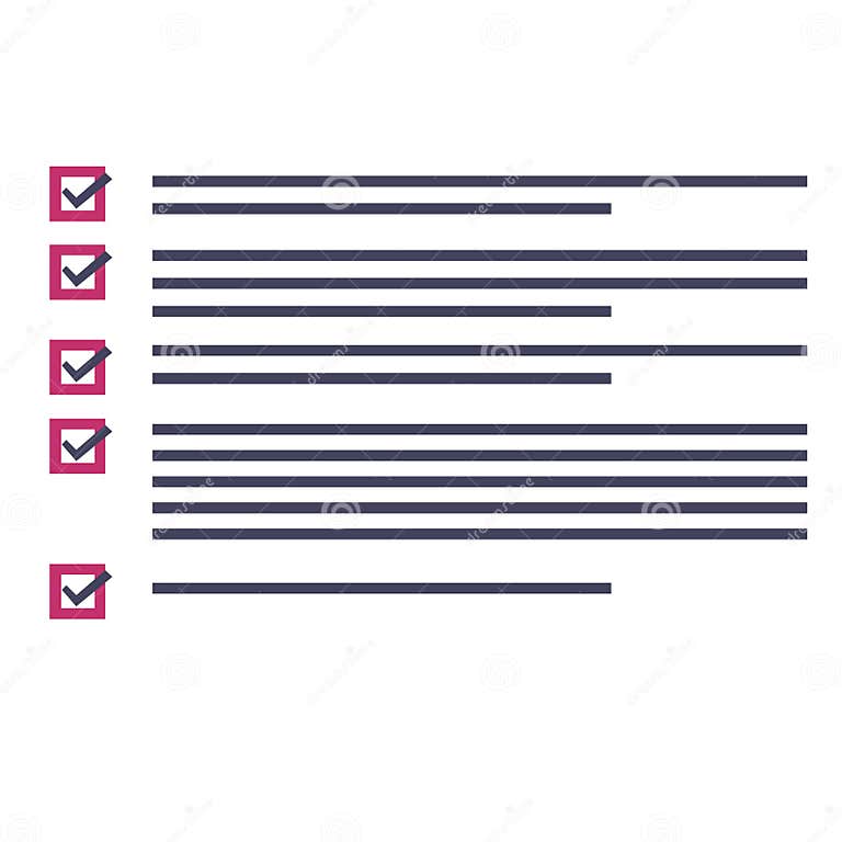 Flat Design Text Note Stick with a Few Checklists. Stock Vector ...