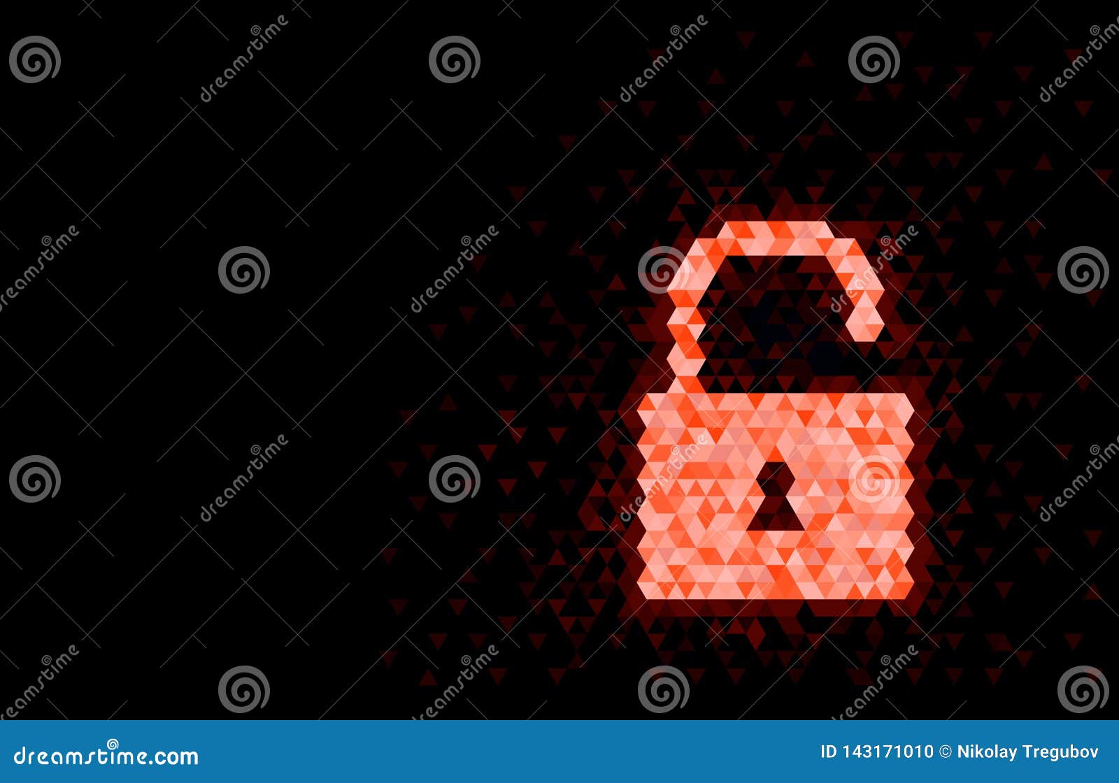 Vector Illustration of Flat Design Unlocked Lock Icon. Red Color Stock ...
